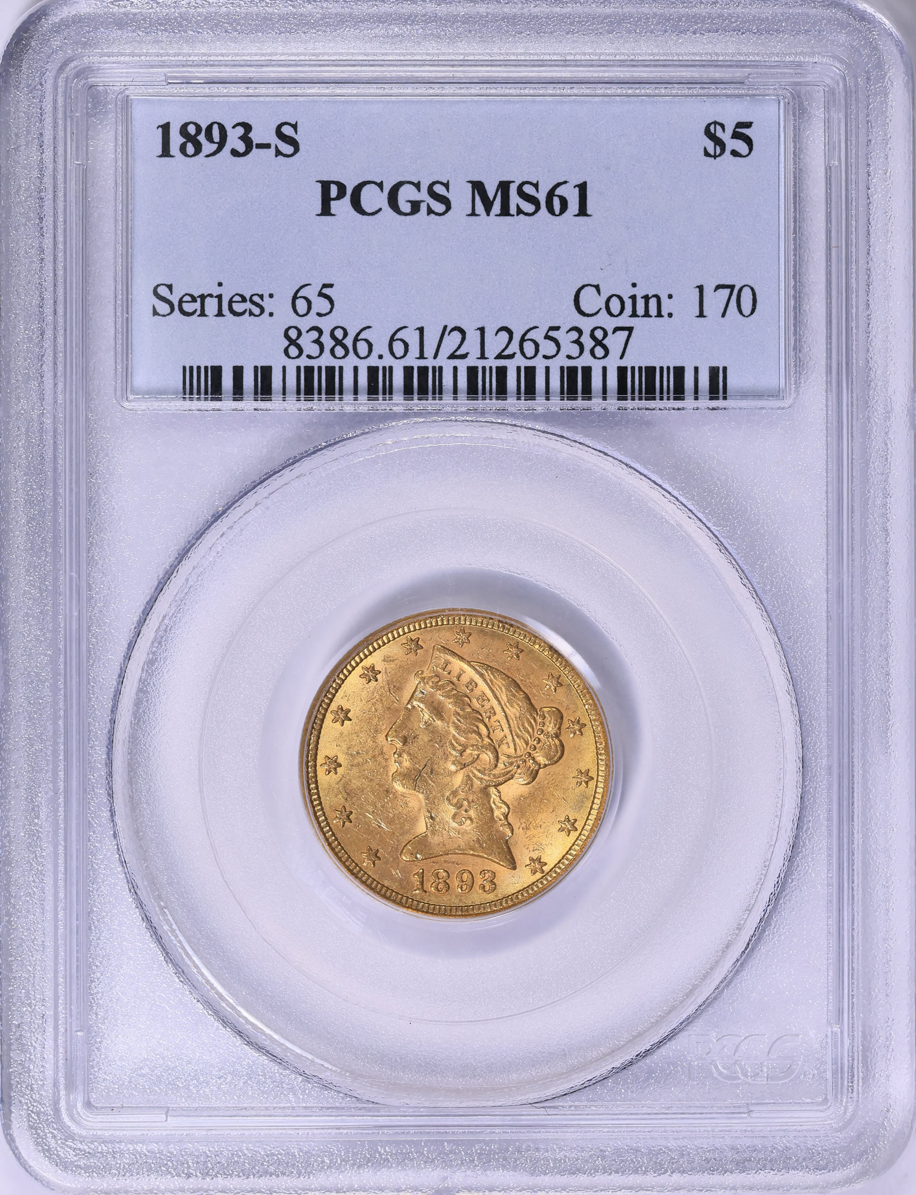 1893-S Liberty Gold Half Eagle PCGS MS-61 (Item 1792857) | GreatCollections Coin Auctions