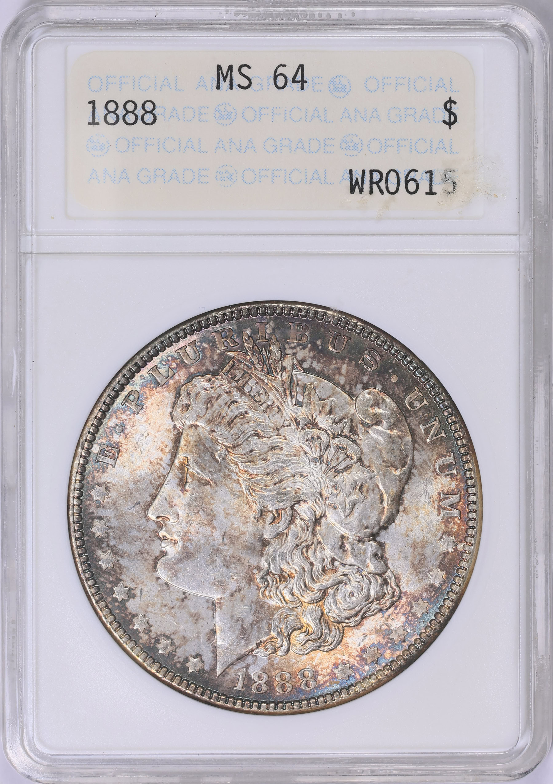1888 Morgan Silver Dollar ANACS MS-64 OH (Toned) (Item 1792933) | GreatCollections Coin Auctions