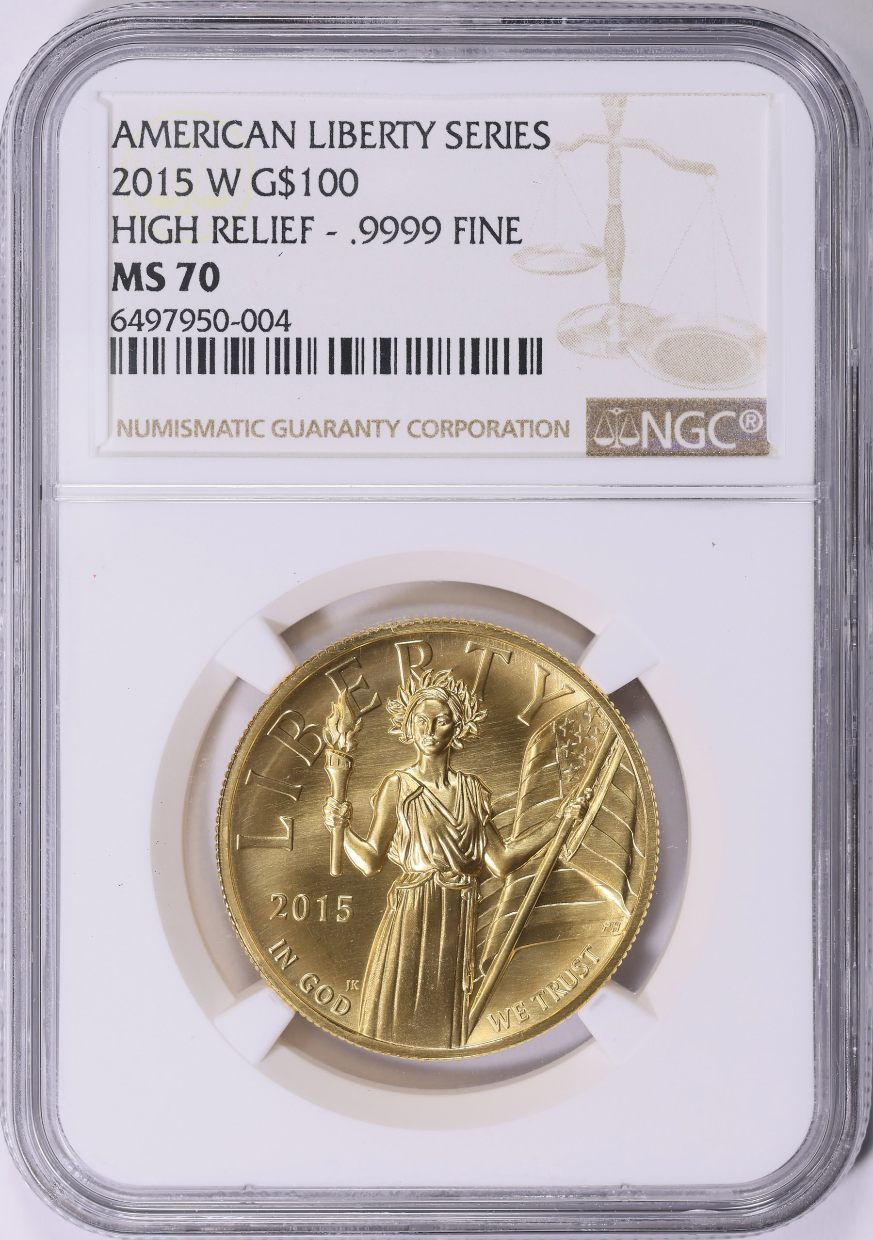 2015-W America Liberty High Relief $100 Gold NGC MS-70 (Item 1792938) | GreatCollections Coin ...