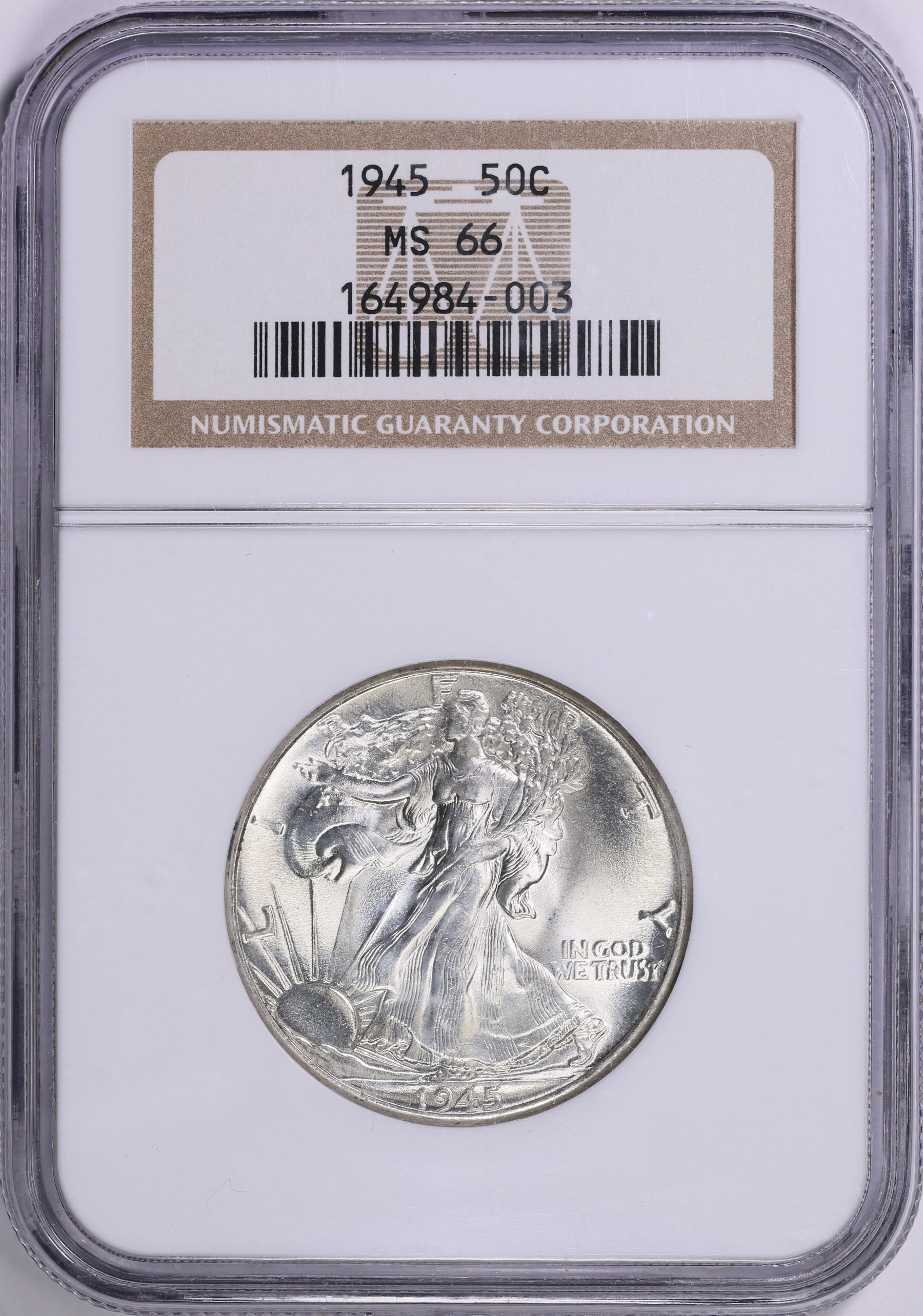 1945 Walking Liberty Half Dollar NGC MS-66 (Item 1792943) | GreatCollections Coin Auctions