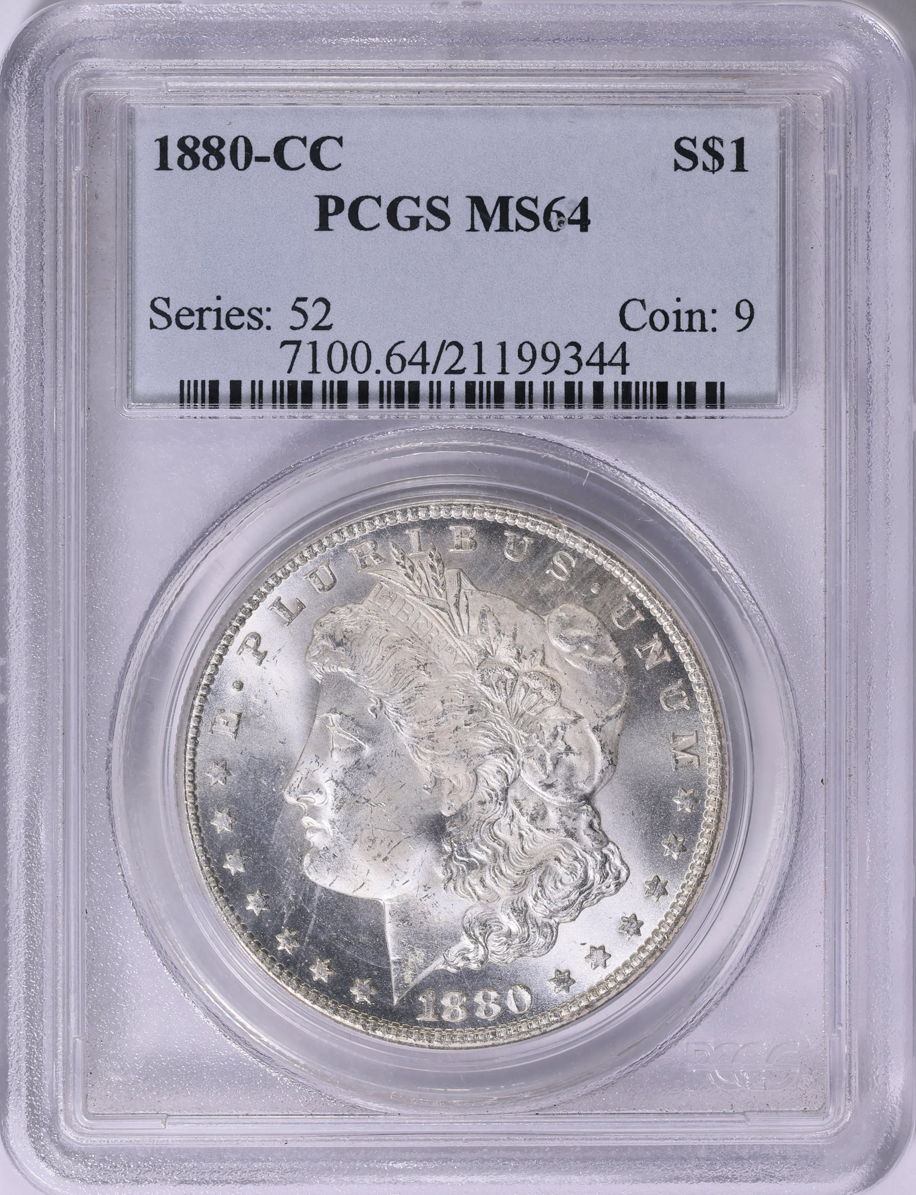 1880-CC Morgan Silver Dollar PCGS MS-64 (Item 1792947) | GreatCollections Coin Auctions