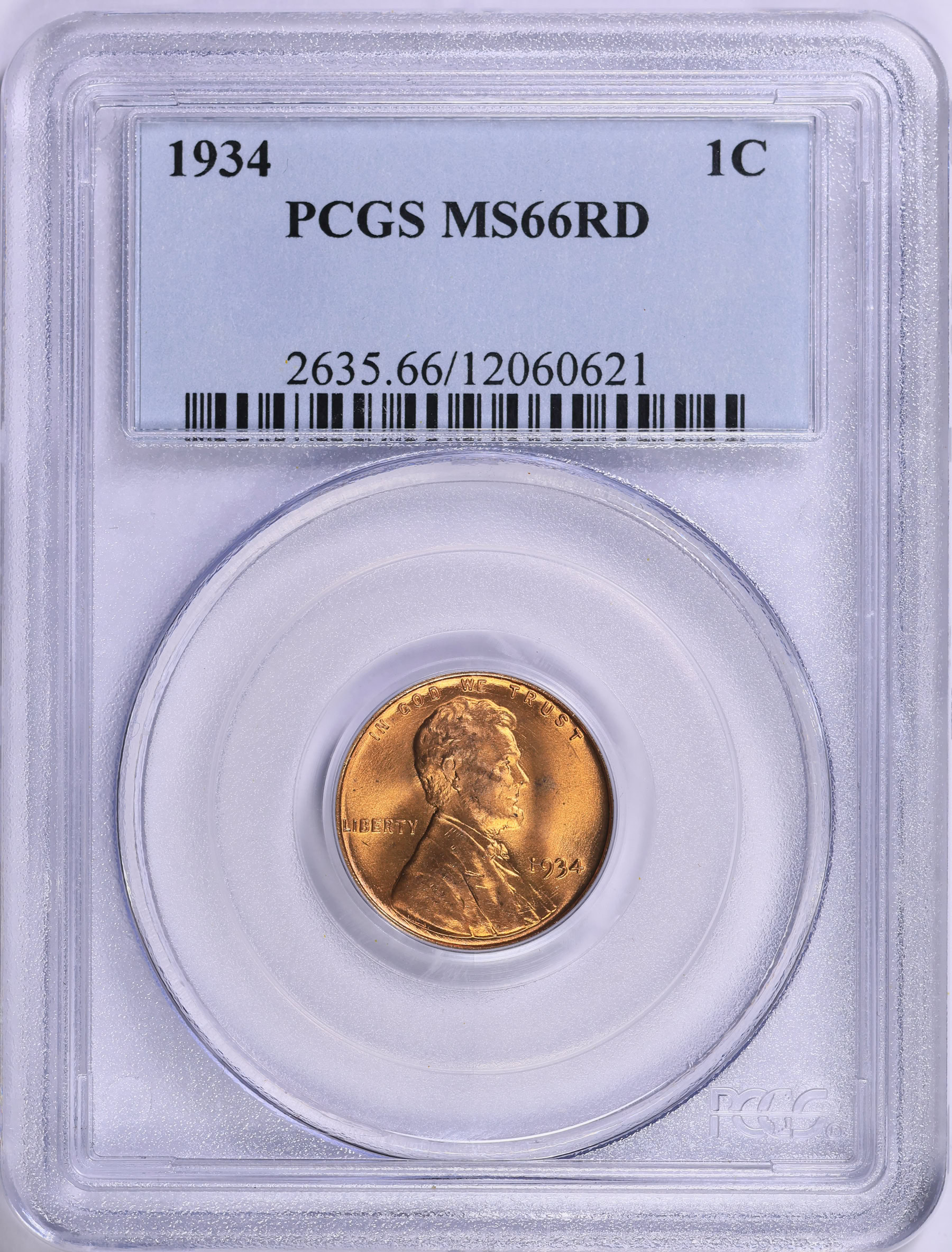 1934 Lincoln Cent PCGS MS-66 RD (Item 1793075) | GreatCollections Coin Auctions