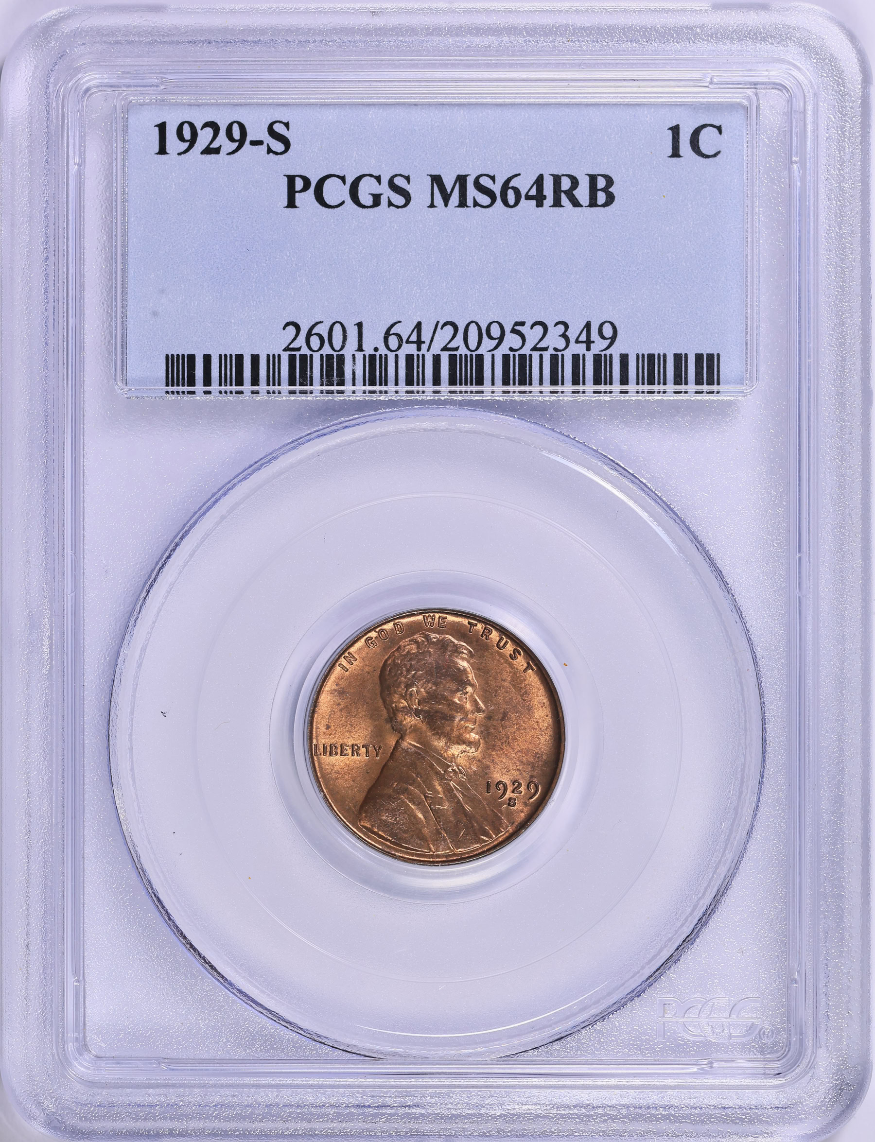 1929-S Lincoln Cent PCGS MS-64 RB (Item 1793078) | GreatCollections Coin Auctions
