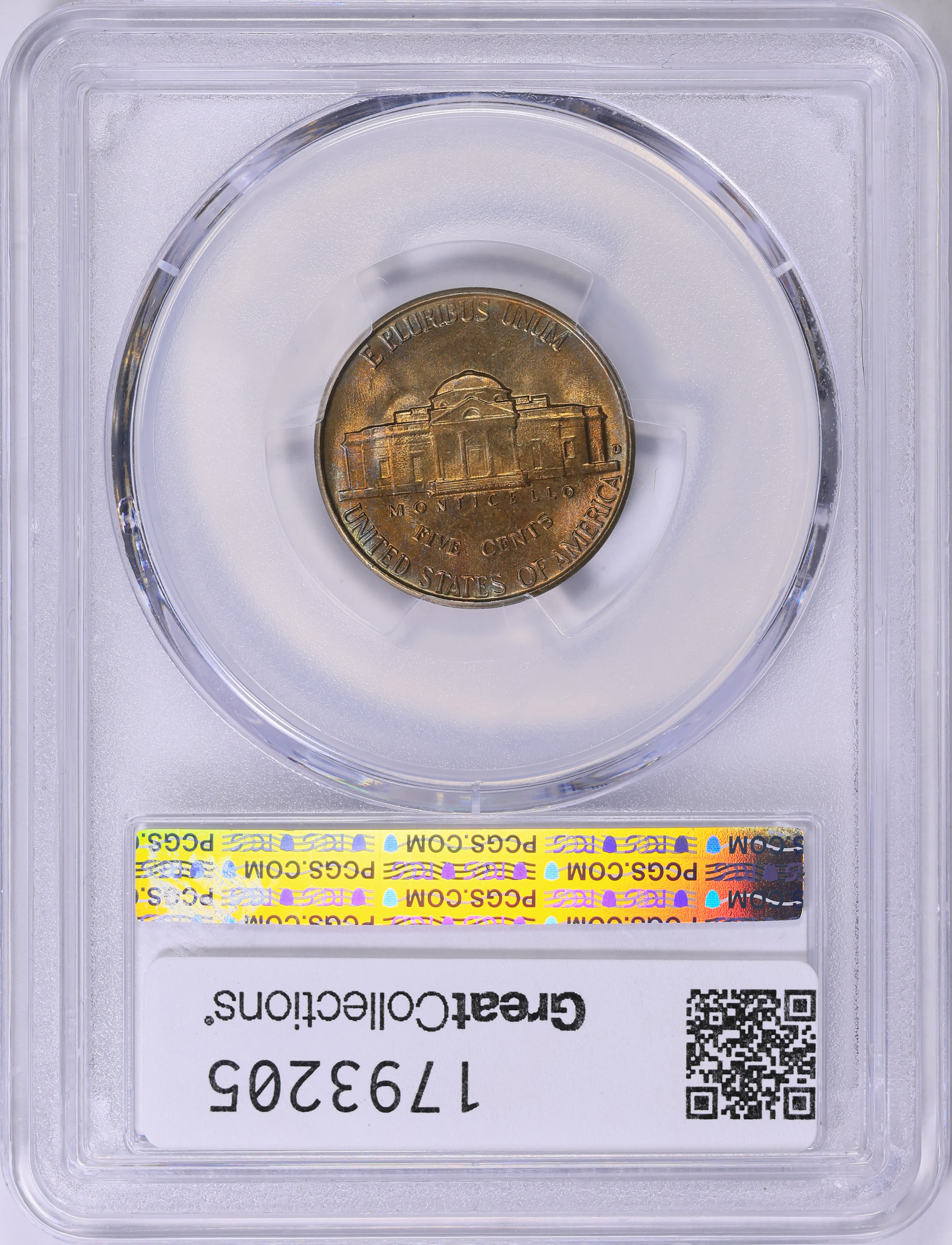1940-D Jefferson Nickel PCGS MS-67+ FS (QA) (Toned) (Item 1793205) | GreatCollections Coin Auctions
