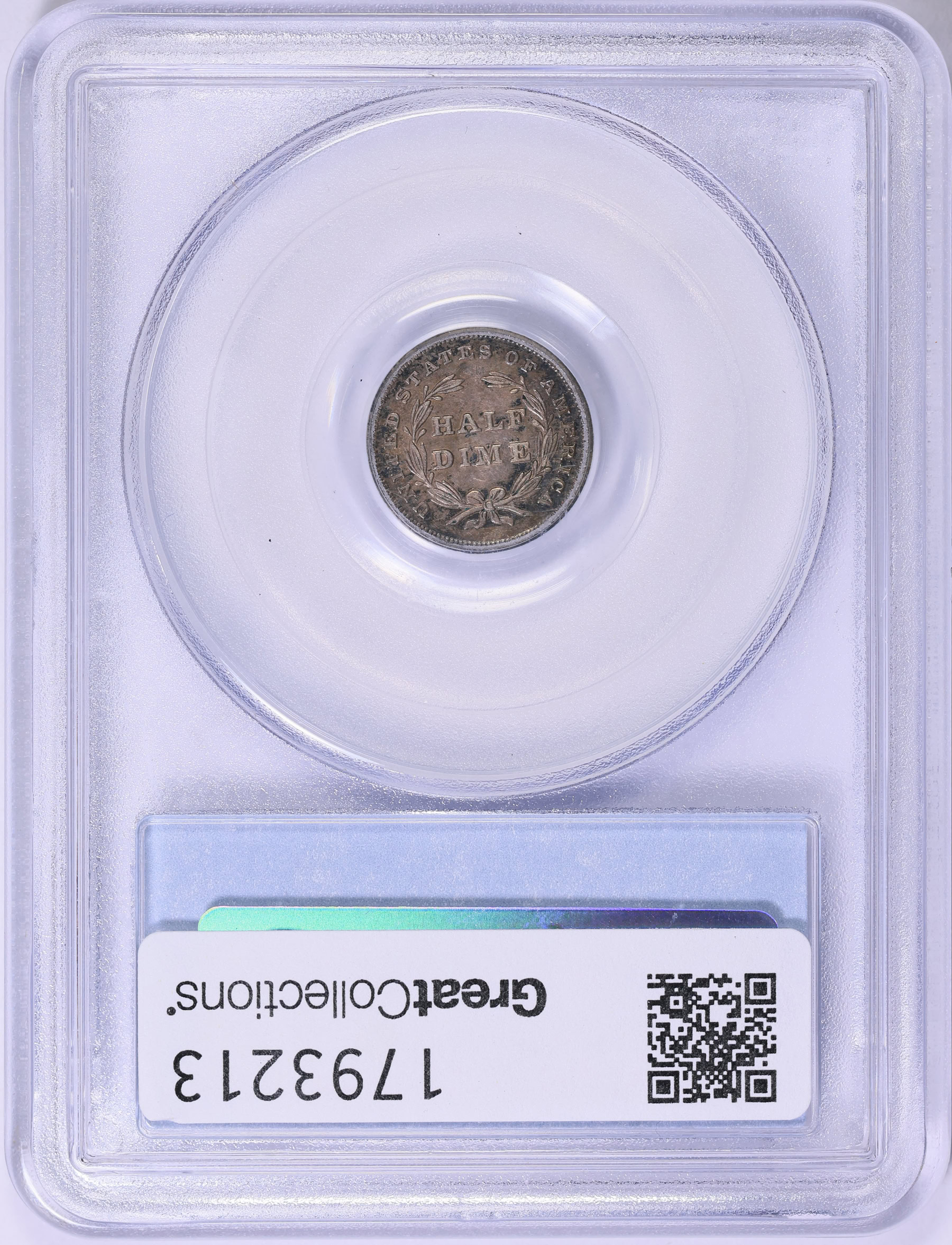 1839 Seated Liberty Half Dime No Drapery PCGS AU-50 (Item 1793213) | GreatCollections Coin Auctions