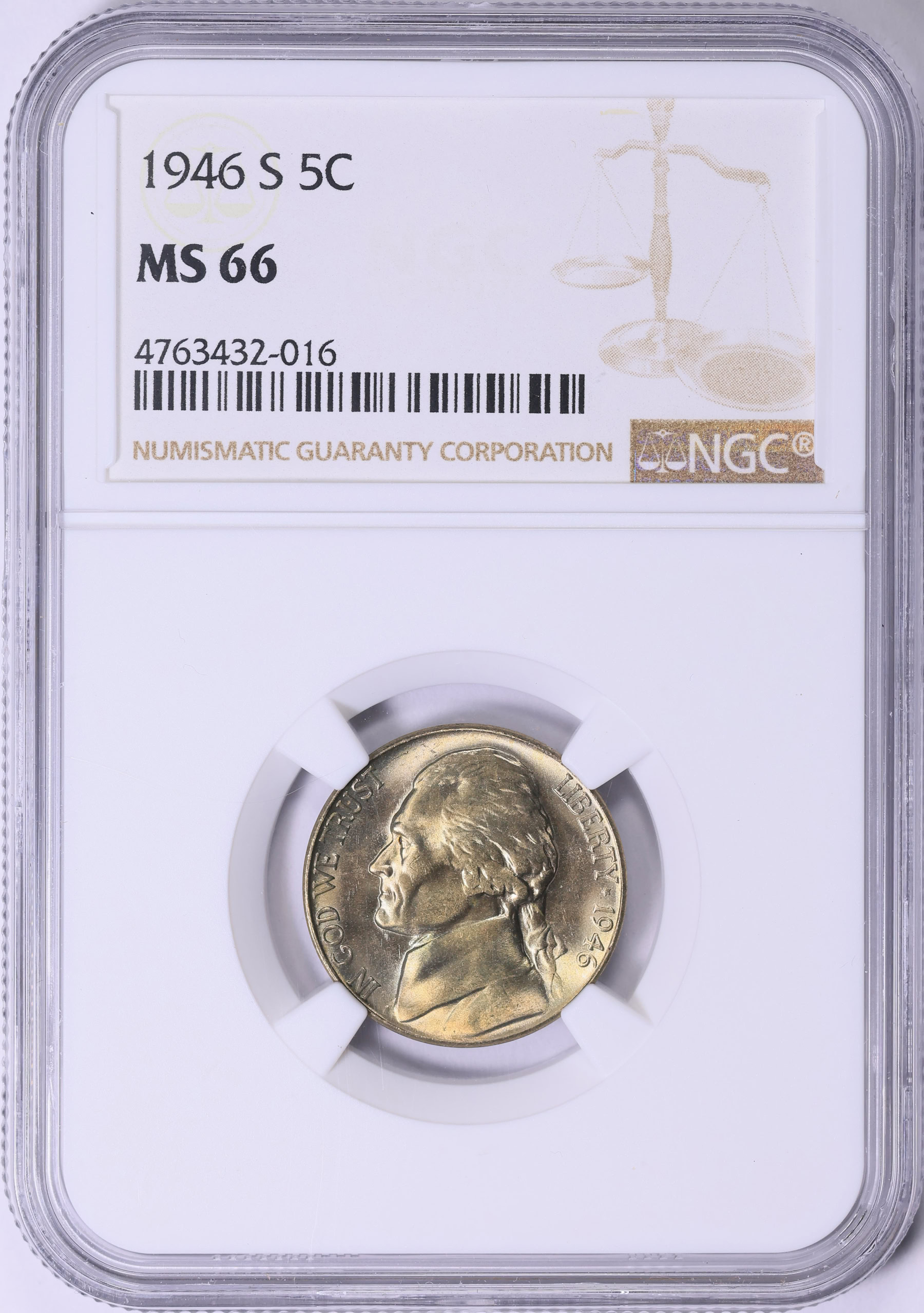 1946-S Jefferson Nickel NGC MS-66 (Item 1793245) | GreatCollections Coin Auctions