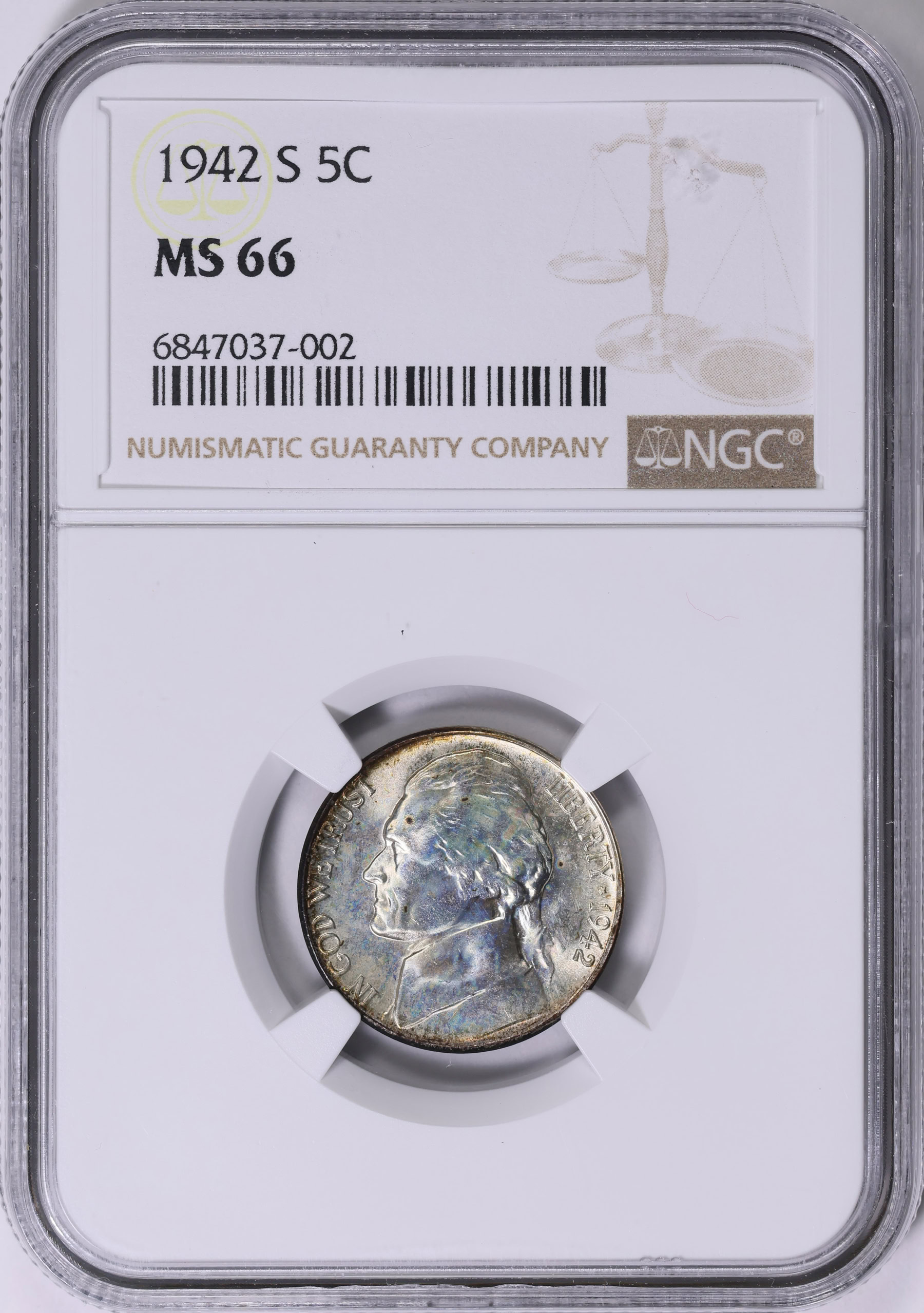 1942-S Jefferson Nickel NGC MS-66 (Item 1793291) | GreatCollections Coin Auctions