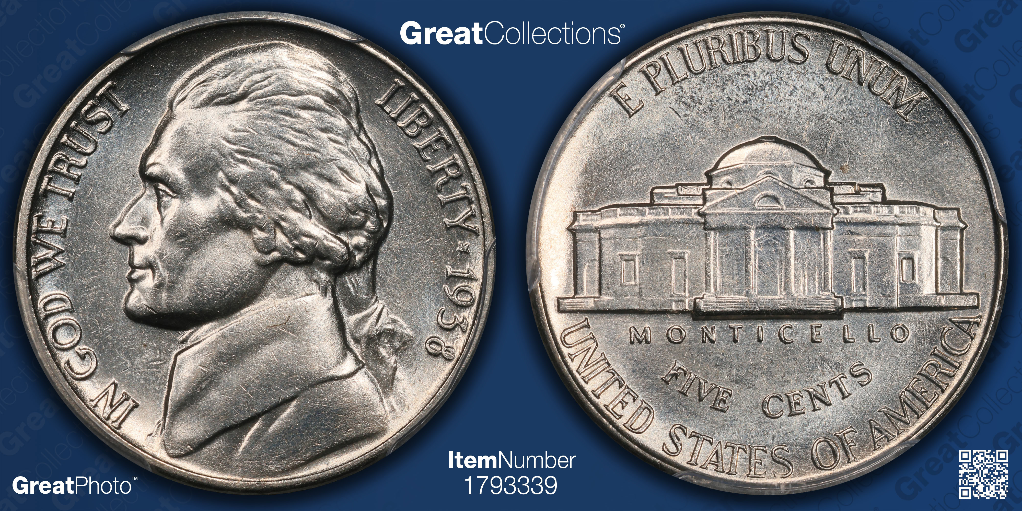 1938 Jefferson Nickel Doubled Die Obverse FS-106 PCGS MS-64 FS (Item ...