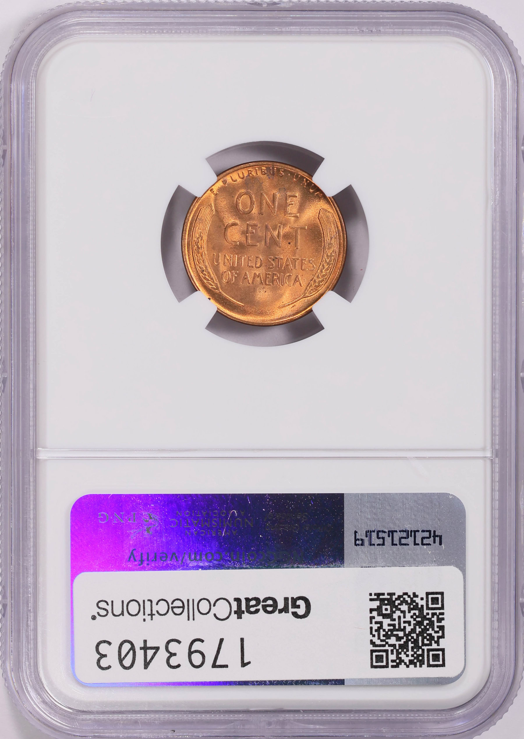 1954-S/S Lincoln Cent VP-001 NGC MS-65 RD (Item 1793403) | GreatCollections Coin Auctions