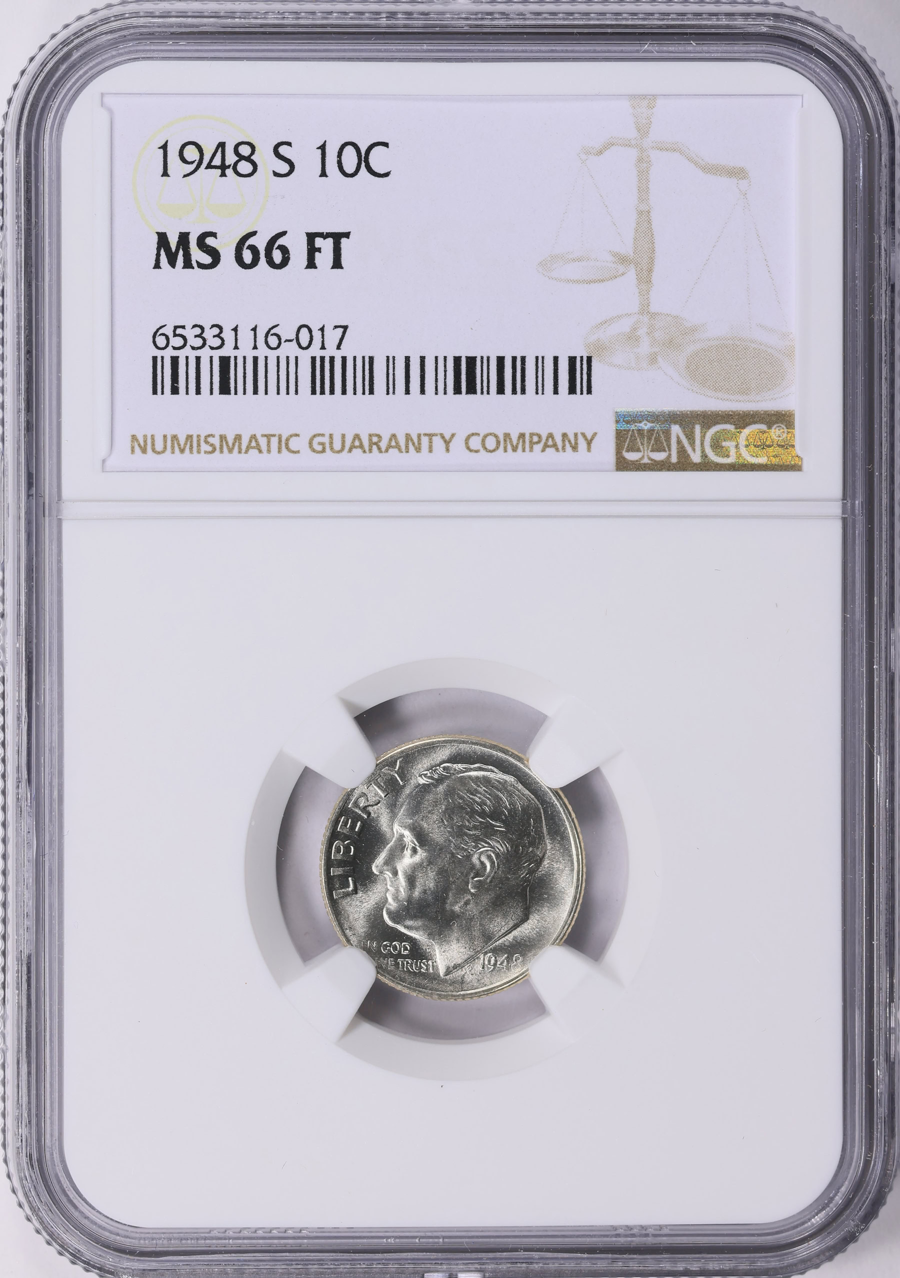 1948-S Roosevelt Dime NGC MS-66 FT (Item 1793412) | GreatCollections Coin Auctions