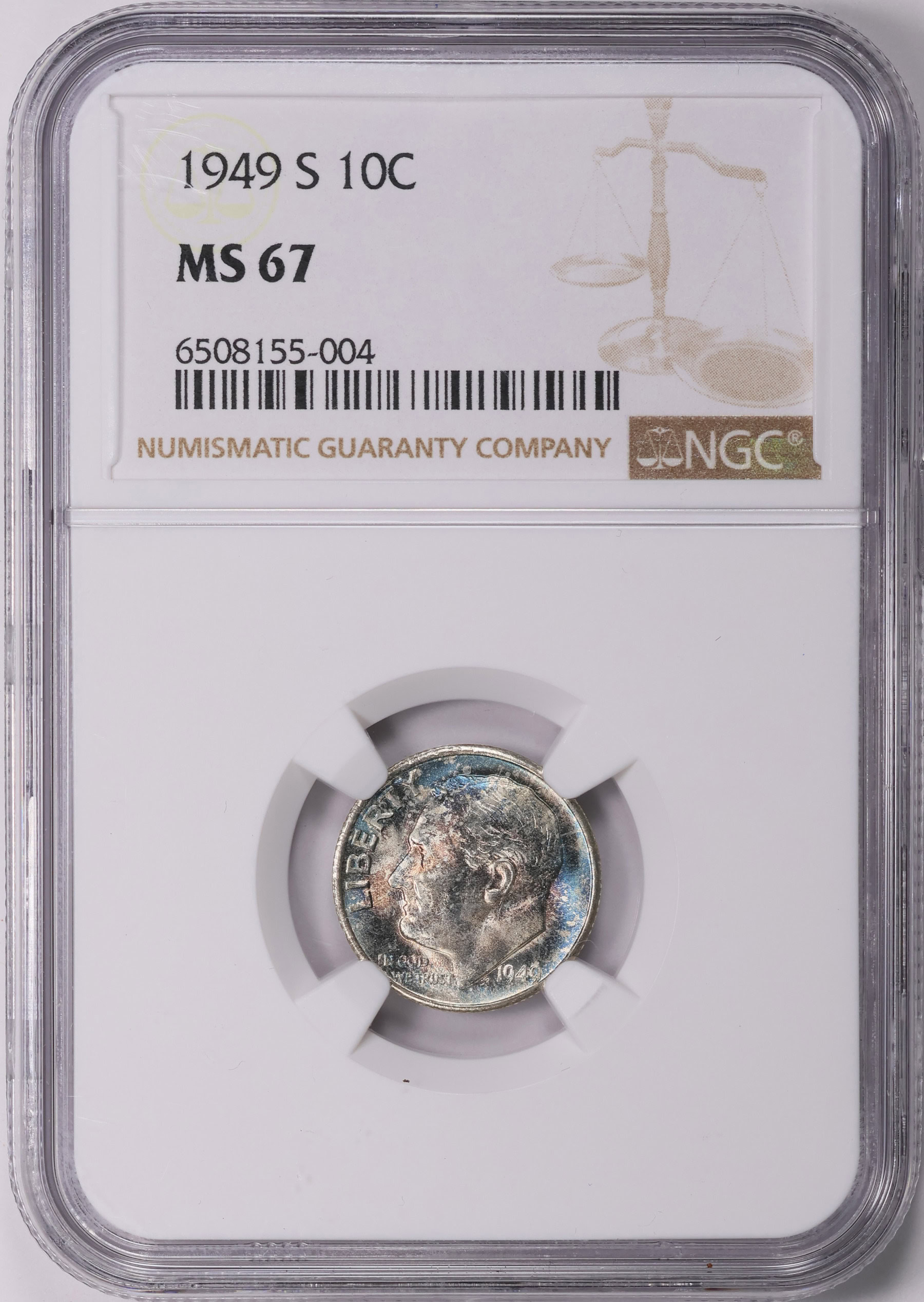 1949-S Roosevelt Dime NGC MS-67 (Toned) (Item 1793416 ...
