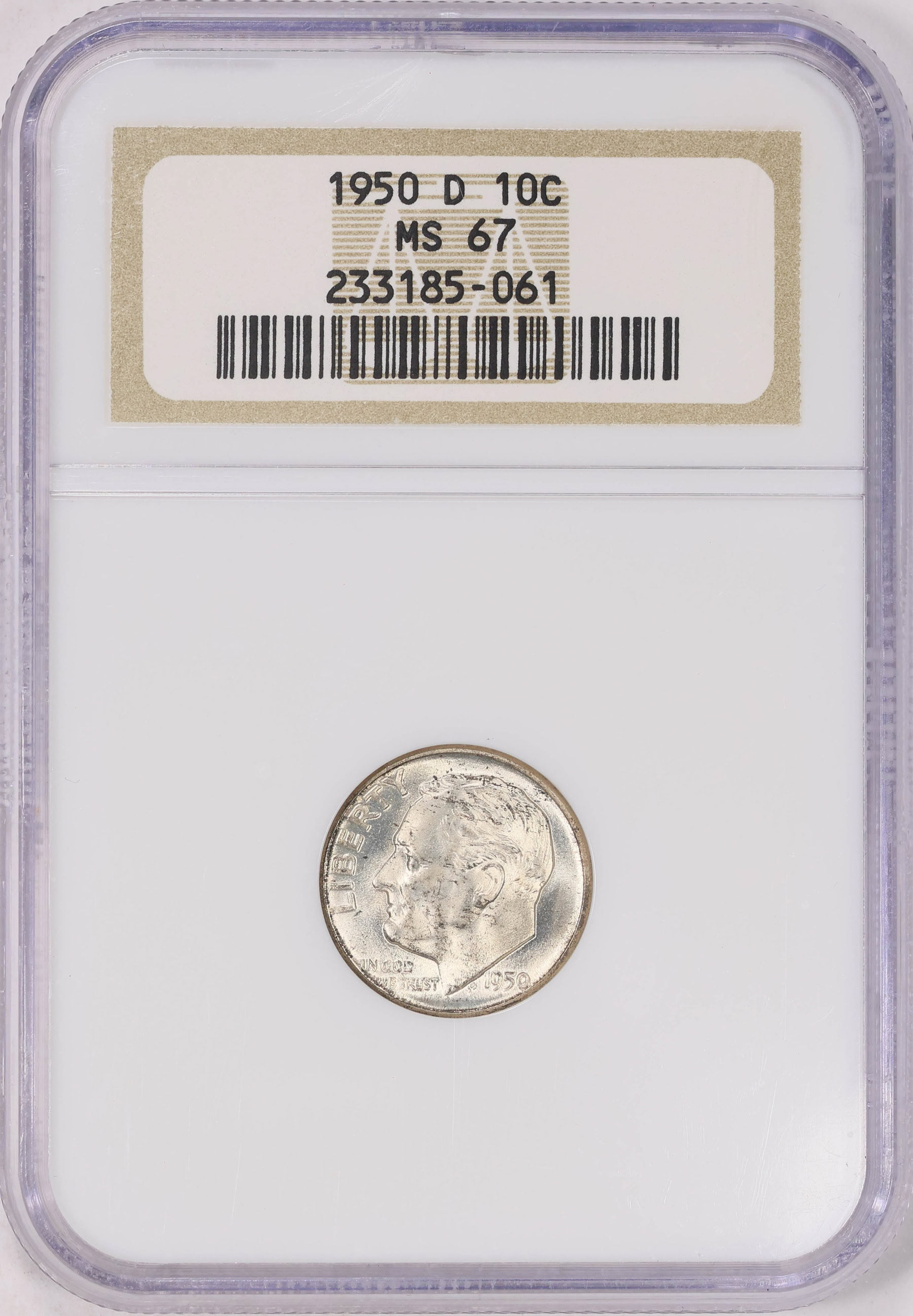 1950-D Roosevelt Dime NGC MS-67 (Item 1793418) | GreatCollections Coin ...