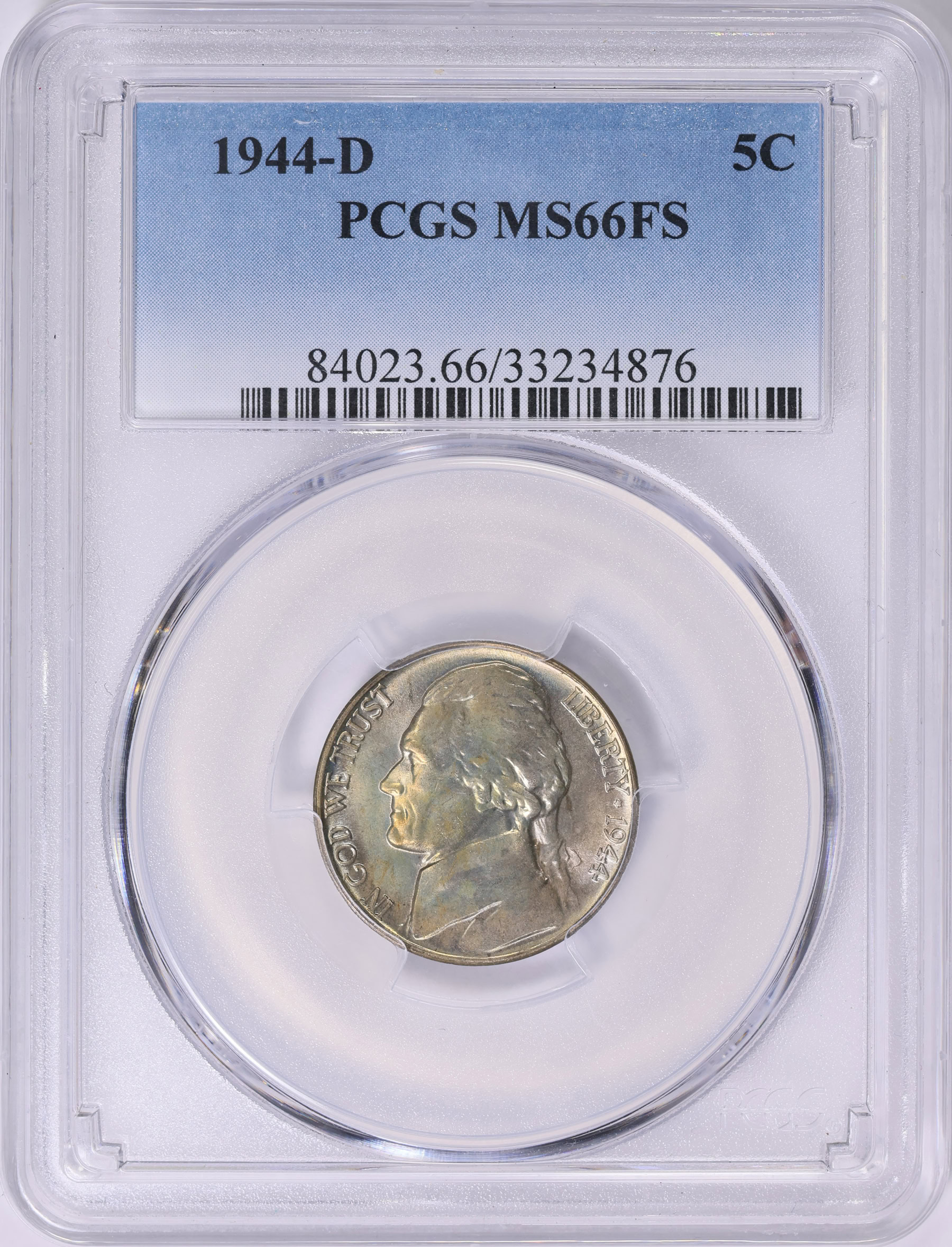 1944-D Jefferson Nickel PCGS MS-66 FS (Item 1793451) | GreatCollections Coin Auctions