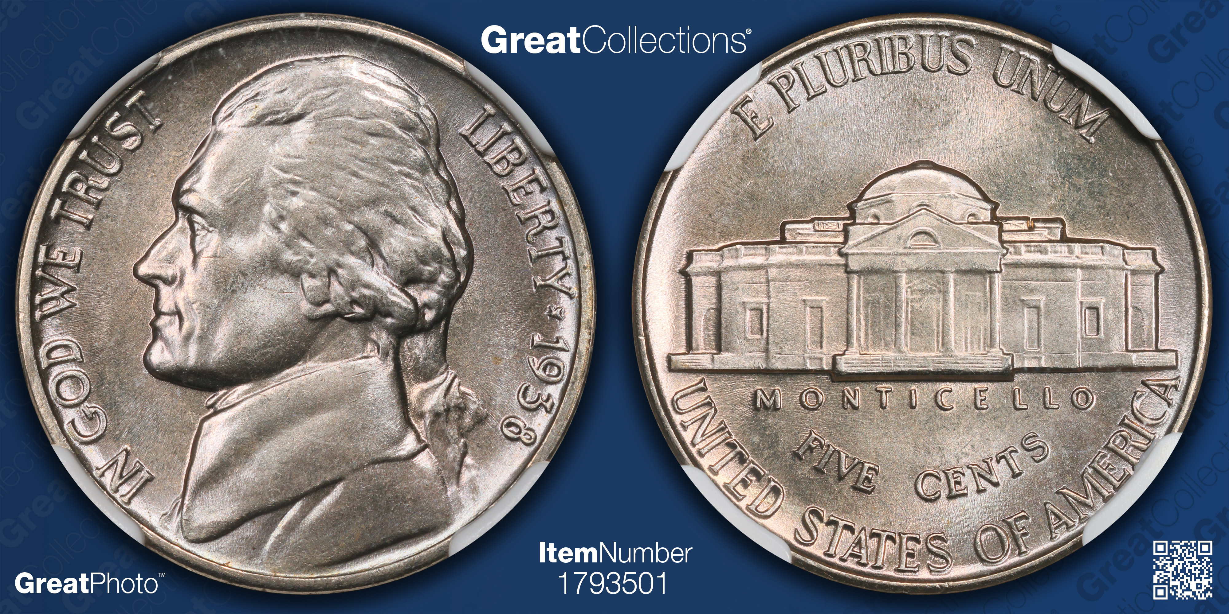 1938 Jefferson Nickel Quadrupled Die Obverse FS-1105 NGC MS-66 5FS ...