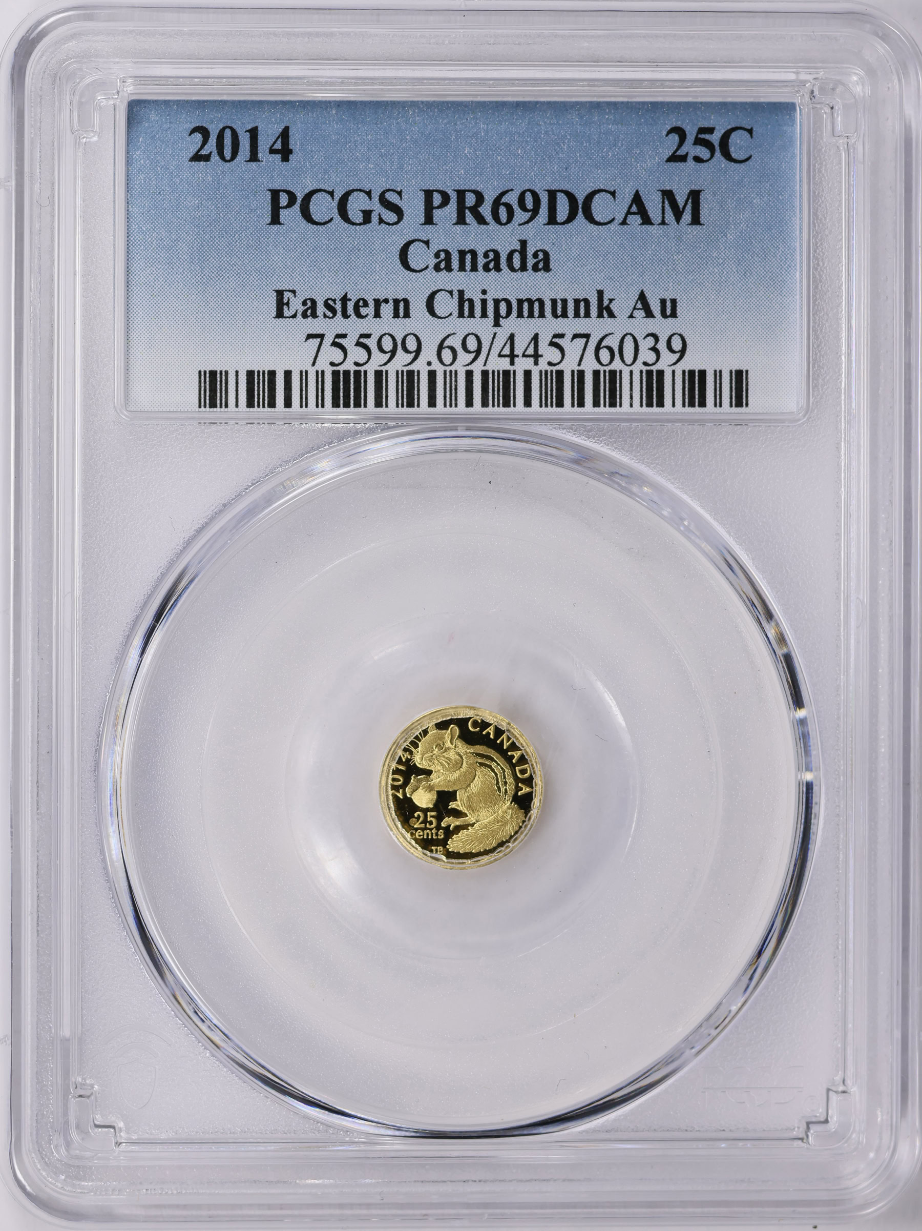 Canada 2014 Gold 25 Cents Eastern Chipmunk Au KM-1602 PCGS Proof-69 ...