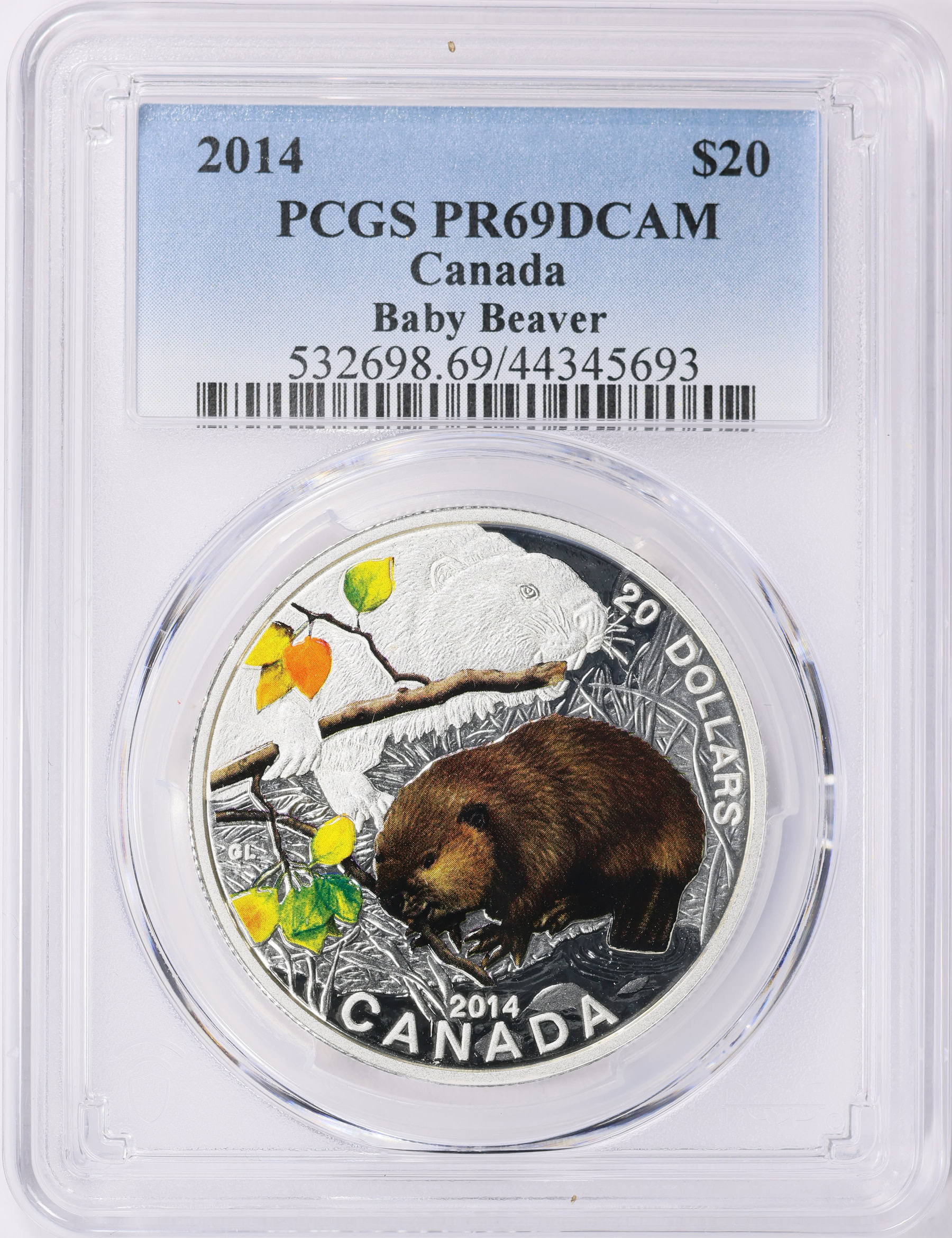 Canada 2014 Silver $20 Baby Beaver KM-1684 PCGS Proof-69 DCAM (ASW = 1.0091 Oz.) (Item 1793619 ...