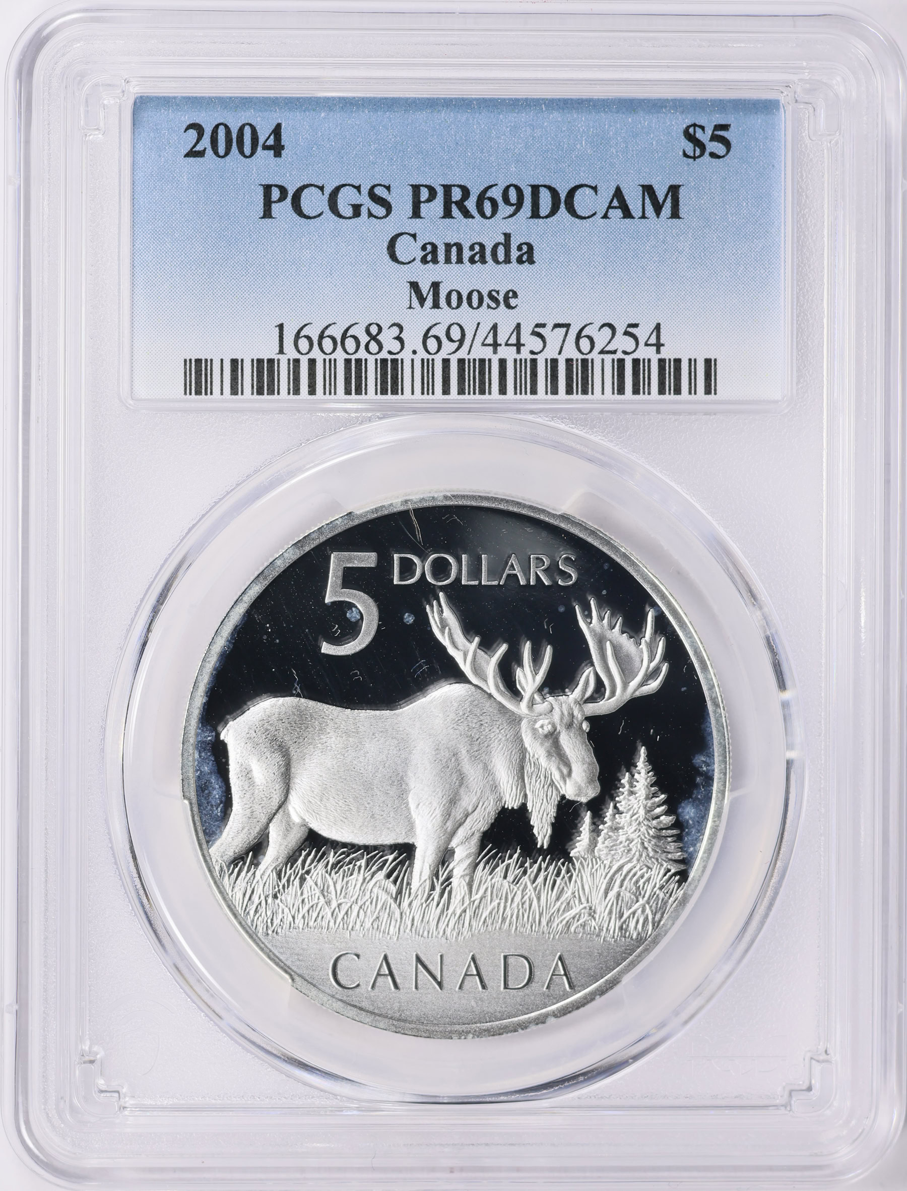 Canada 2004 Silver $5 Moose KM-514 PCGS Proof-69 DCAM (ASW = 0.9001 Oz ...