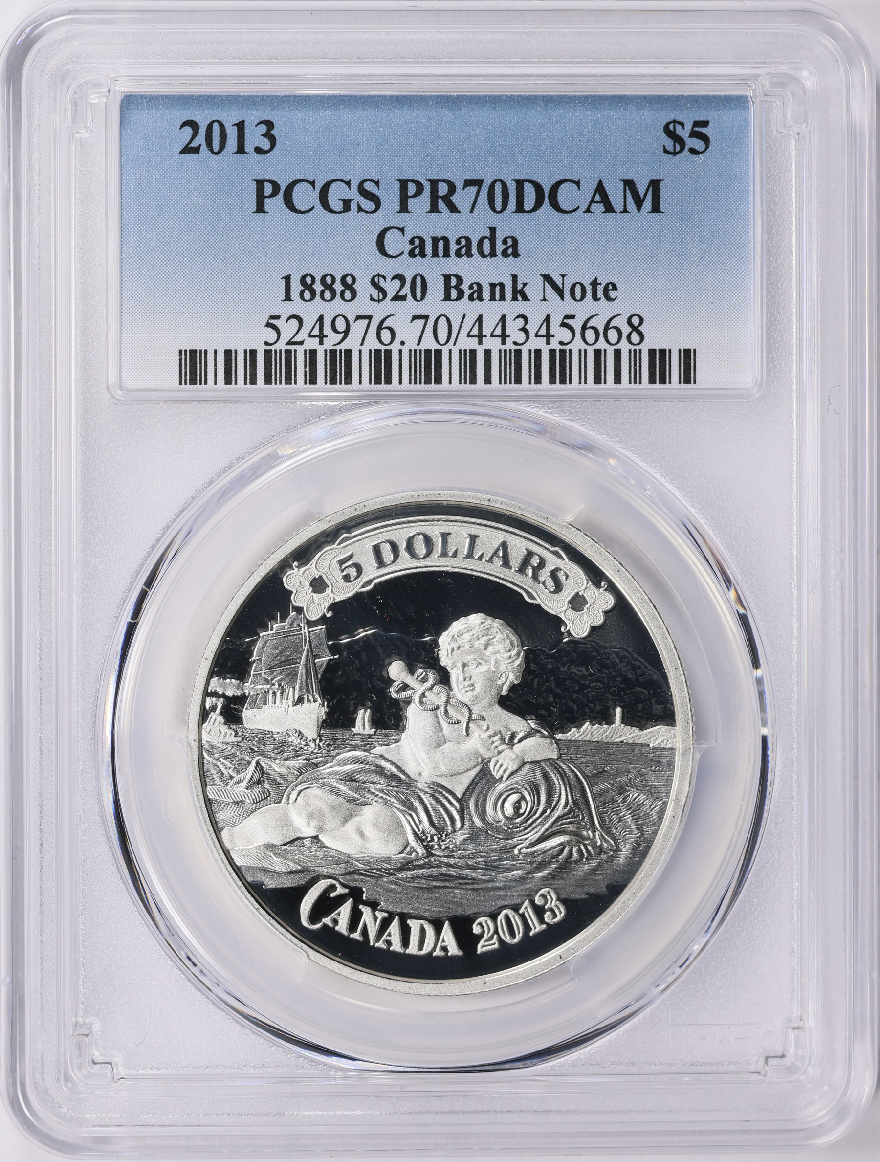 Canada 2013 Silver $5 1888 $20 Bank Note KM-1551 PCGS Proof-70 DCAM ...