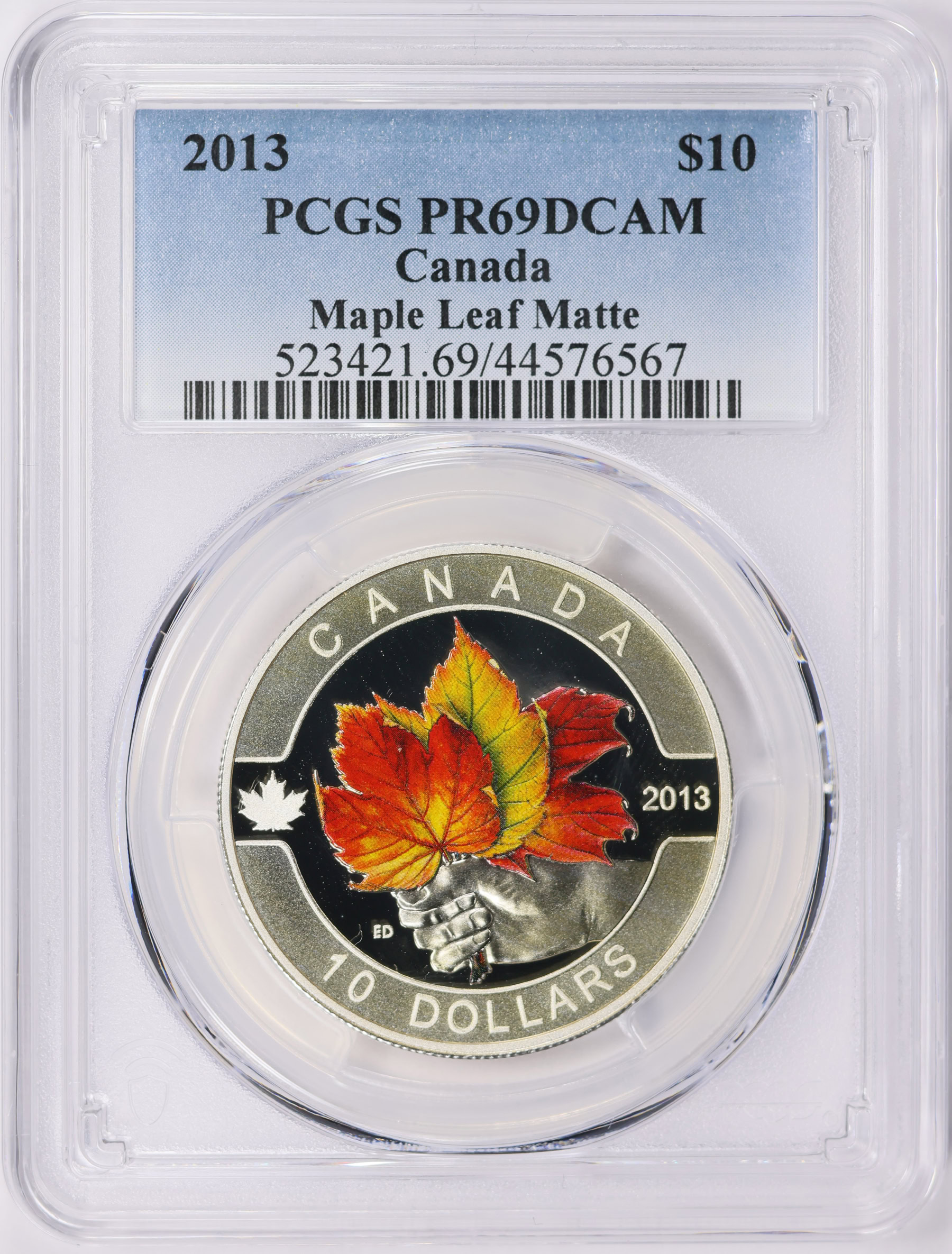 Canada 2013 Silver $10 Maple Leaf Matte KM-1424 PCGS Proof-69 DCAM (ASW ...