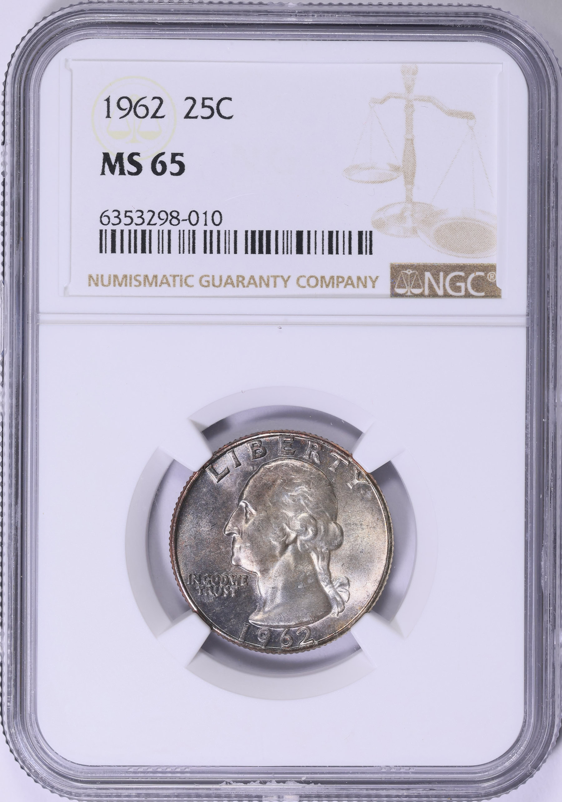 1962 Washington Quarter NGC MS-65 (Toned) (Item 1794013) | GreatCollections Coin Auctions