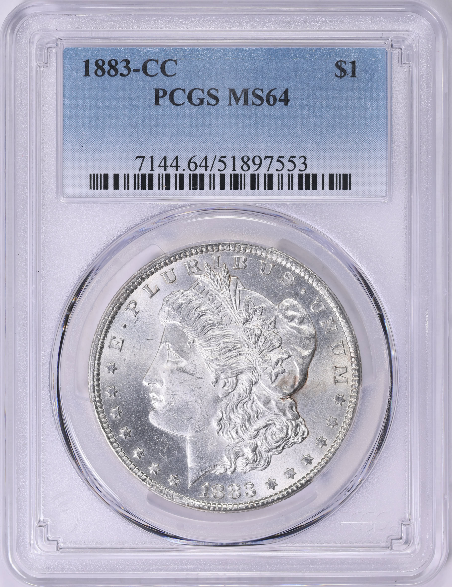 1883-CC Morgan Silver Dollar PCGS MS-64 (Item 1794344) | GreatCollections Coin Auctions