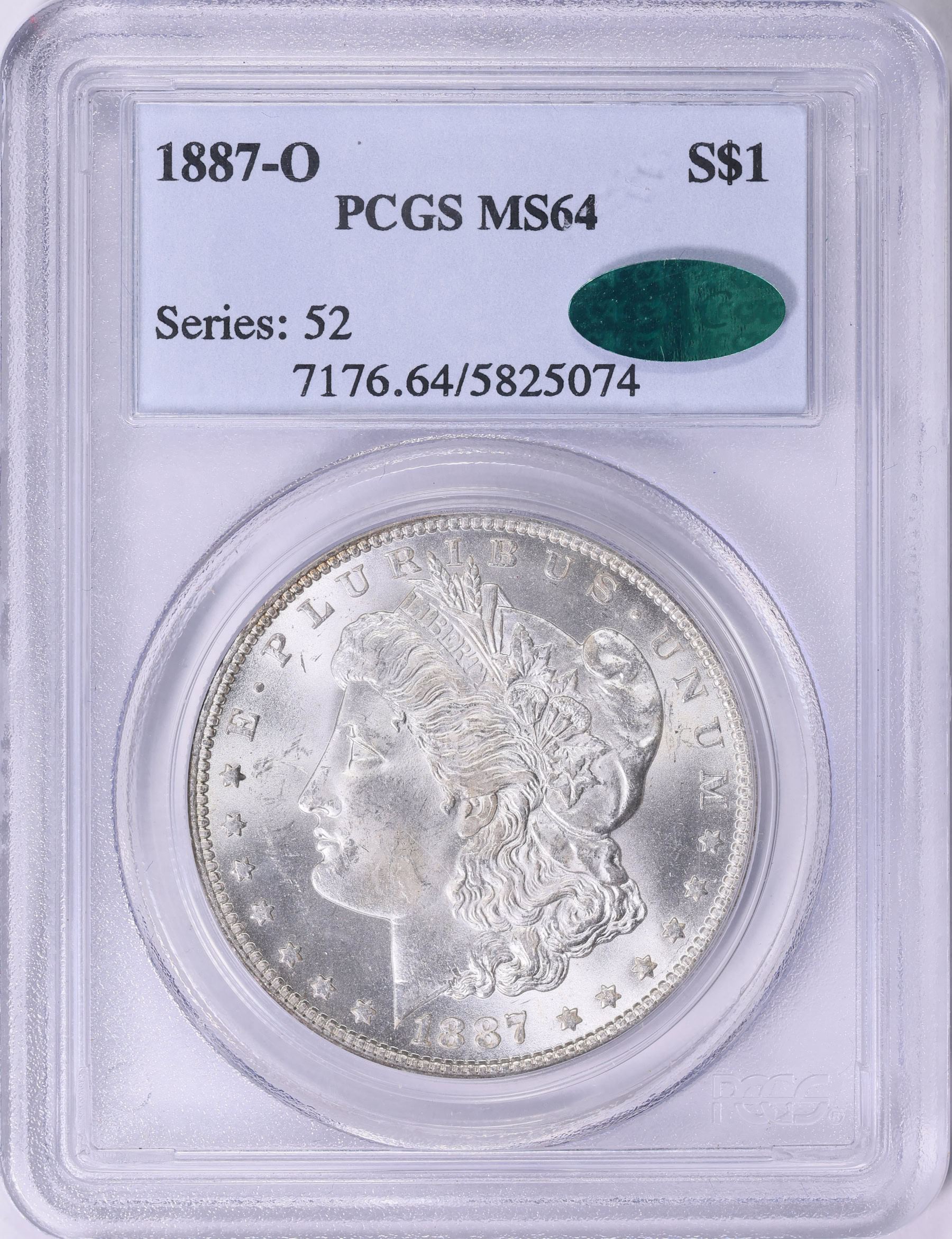 1887-O Morgan Silver Dollar PCGS MS-64 (CAC Green) (Item 1794345) | GreatCollections Coin Auctions