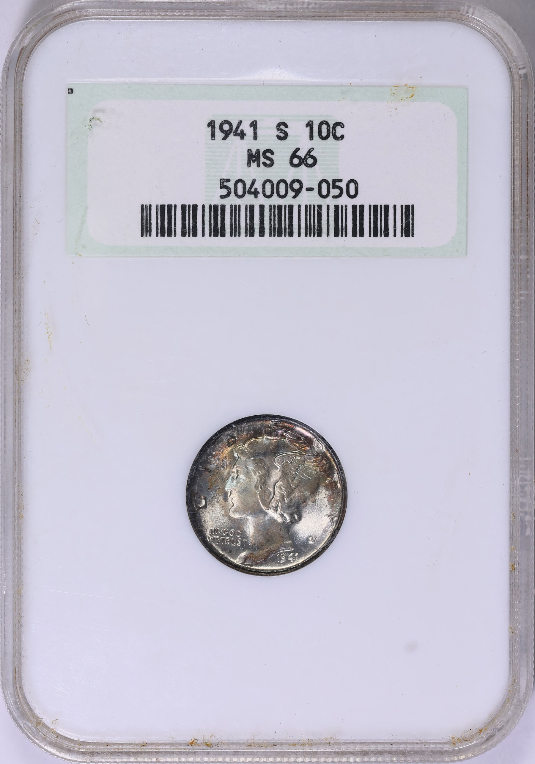 1941-S Mercury Dime NGC MS-66 OH (Toned) (Item 1794373) | GreatCollections Coin Auctions