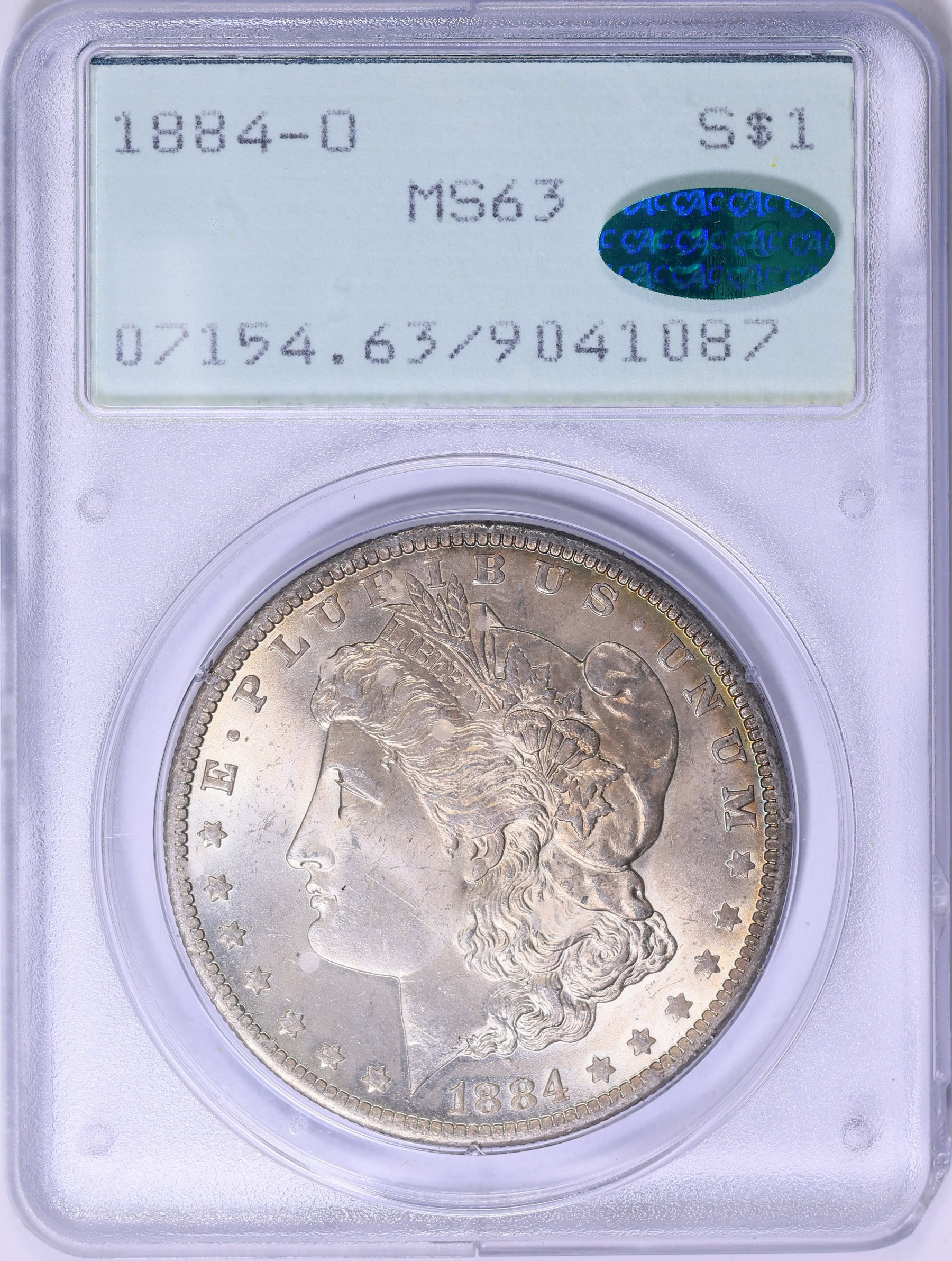 1884-O Morgan Silver Dollar PCGS MS-63 (CAC Green) OGH (1st Gen) (Item 1794378 ...