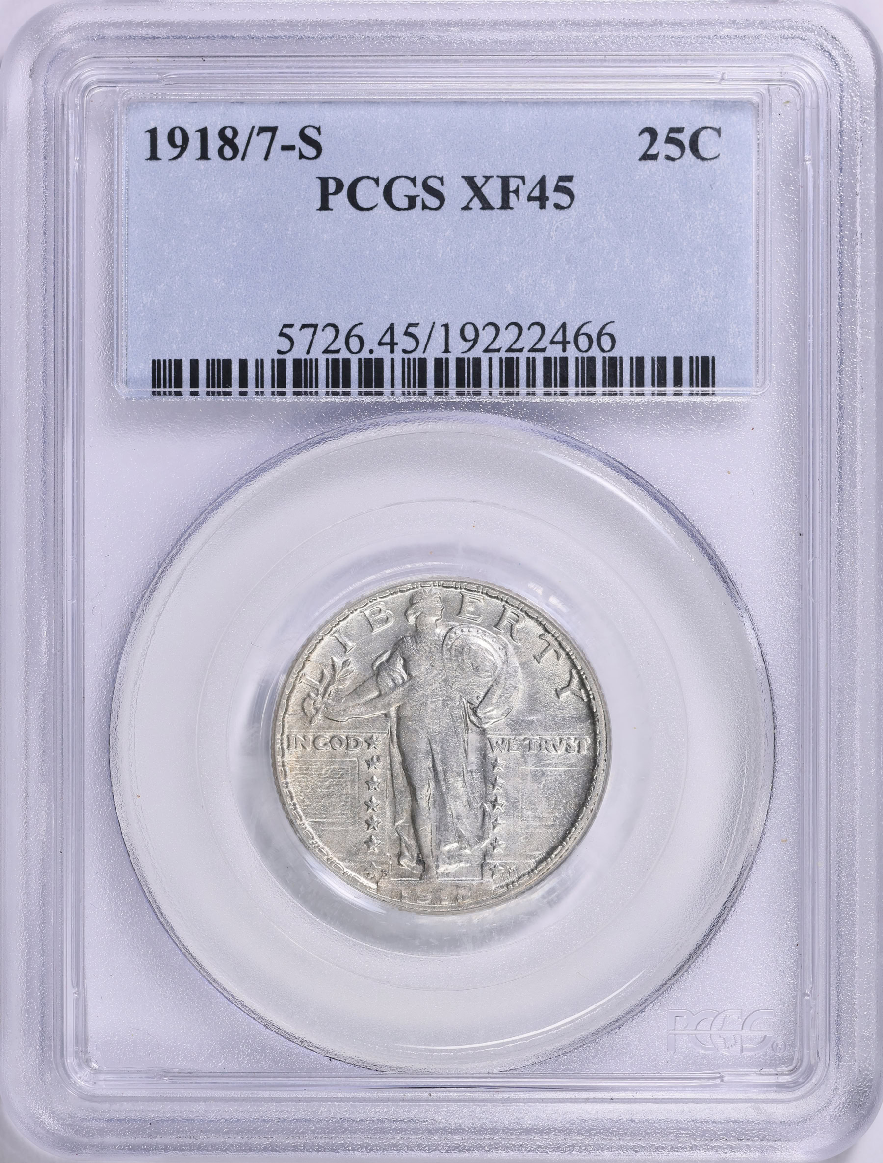 1918/7-S Standing Liberty Quarter PCGS XF-45 (Item 1794385) | GreatCollections Coin Auctions