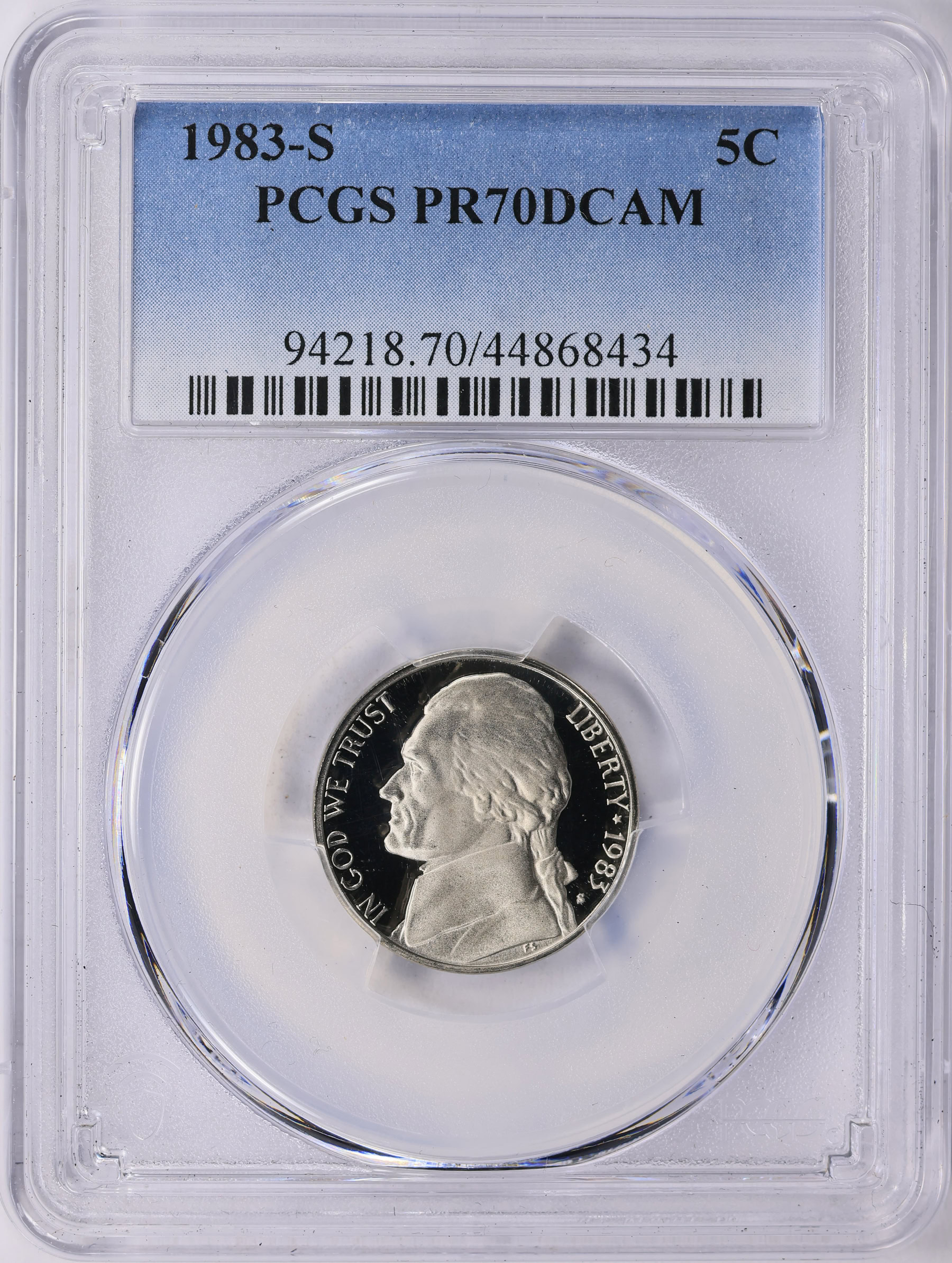1983-S Jefferson Nickel PCGS Proof-70 DCAM (Item 1794598) | GreatCollections Coin Auctions