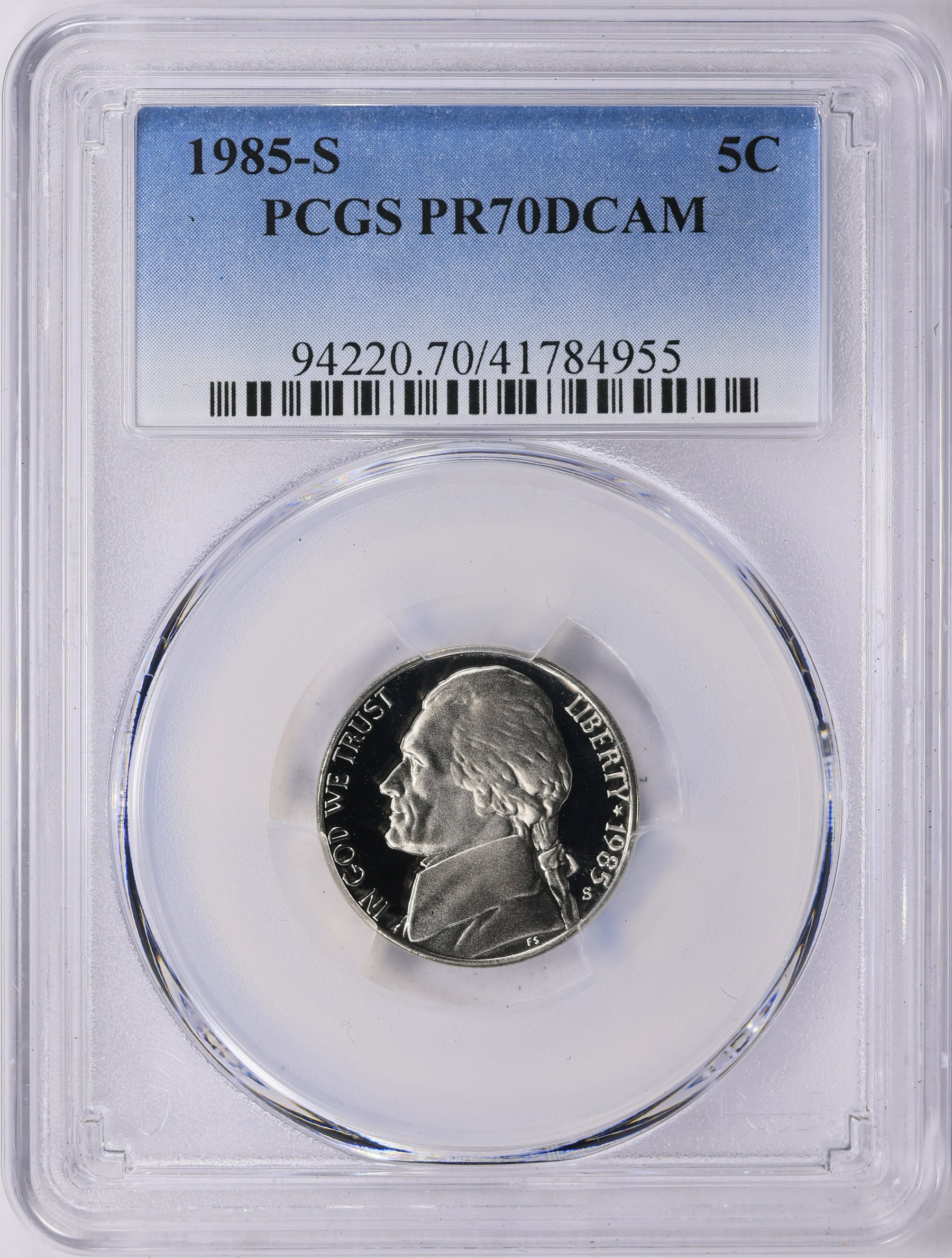 1985-S Jefferson Nickel PCGS Proof-70 DCAM (Item 1794603 ...