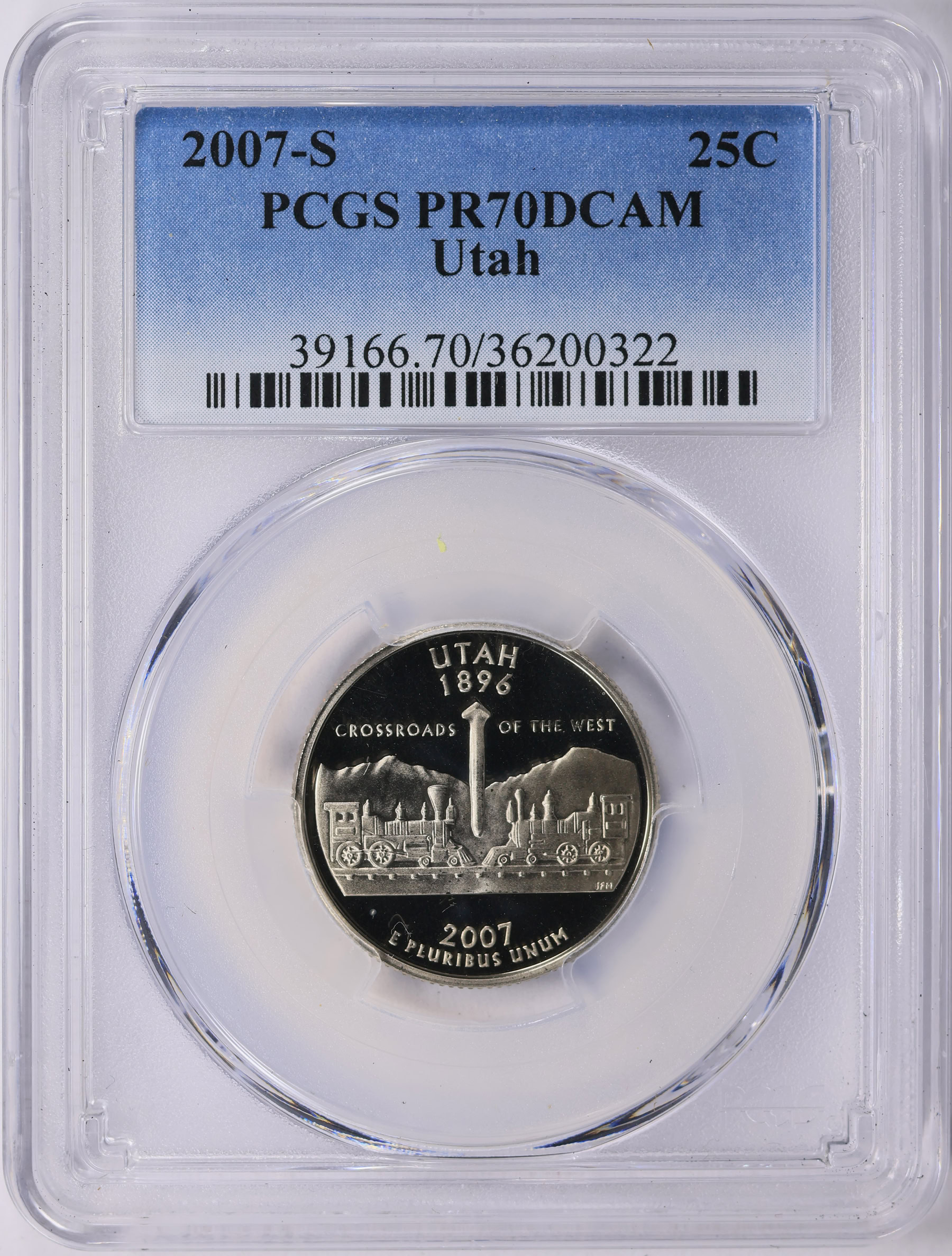 2007-S State Quarter Utah PCGS Proof-70 DCAM (Item 1794634 ...