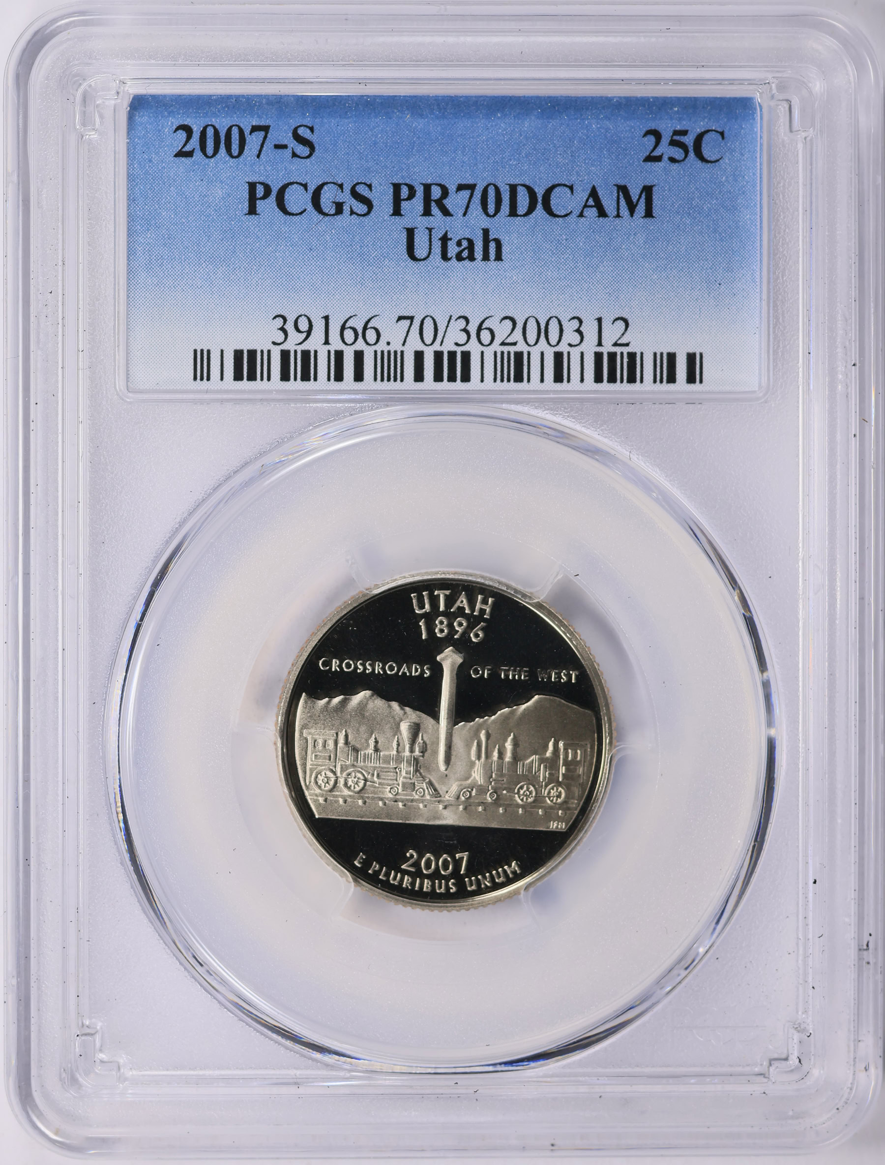 2007-S State Quarter Utah PCGS Proof-70 DCAM (Item 1794638 ...