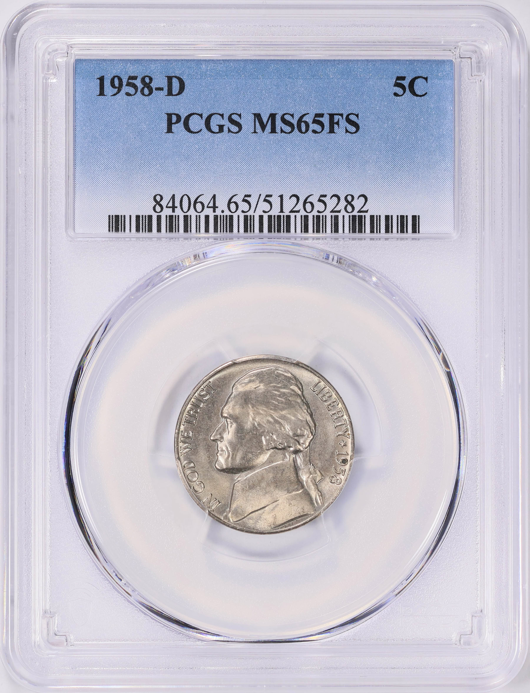 1958-D Jefferson Nickel PCGS MS-65 FS (Item 1794662) | GreatCollections ...