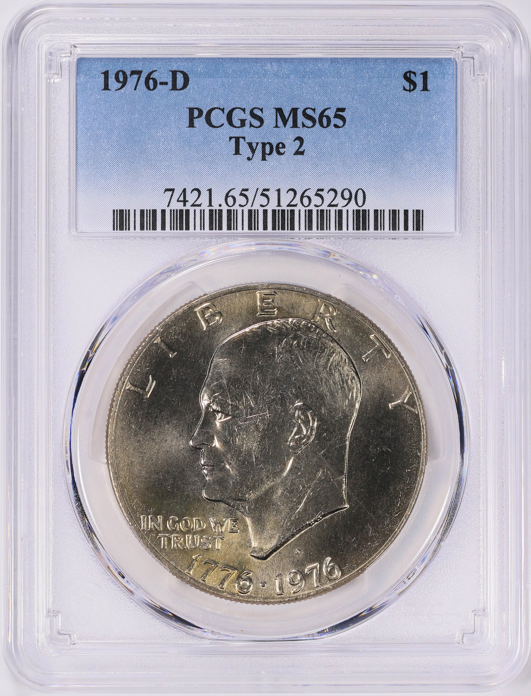 1976-D Eisenhower Dollar Type 2 PCGS MS-65 (Item 1794668) | GreatCollections Coin Auctions