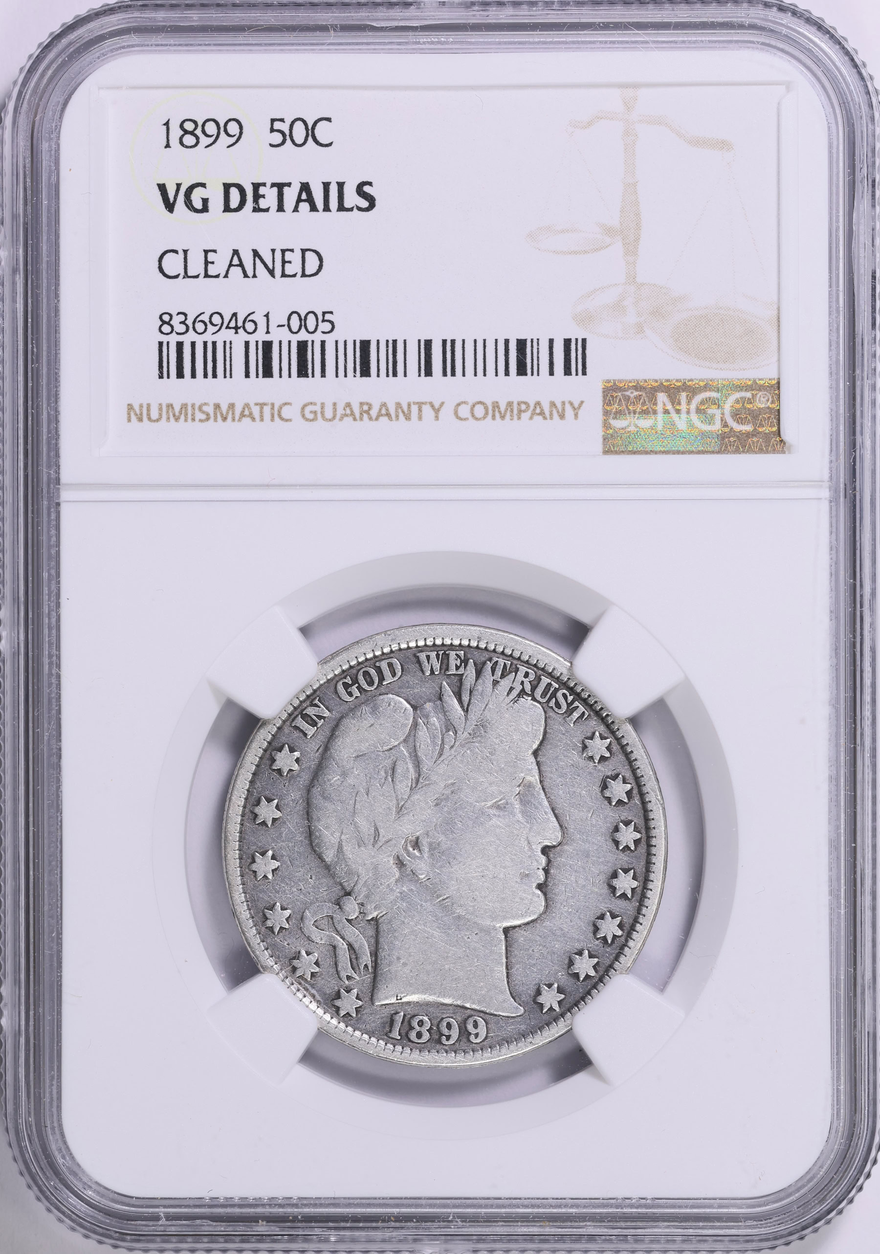 1899 Barber Half Dollar NGC VG Details (Item 1794699 ...