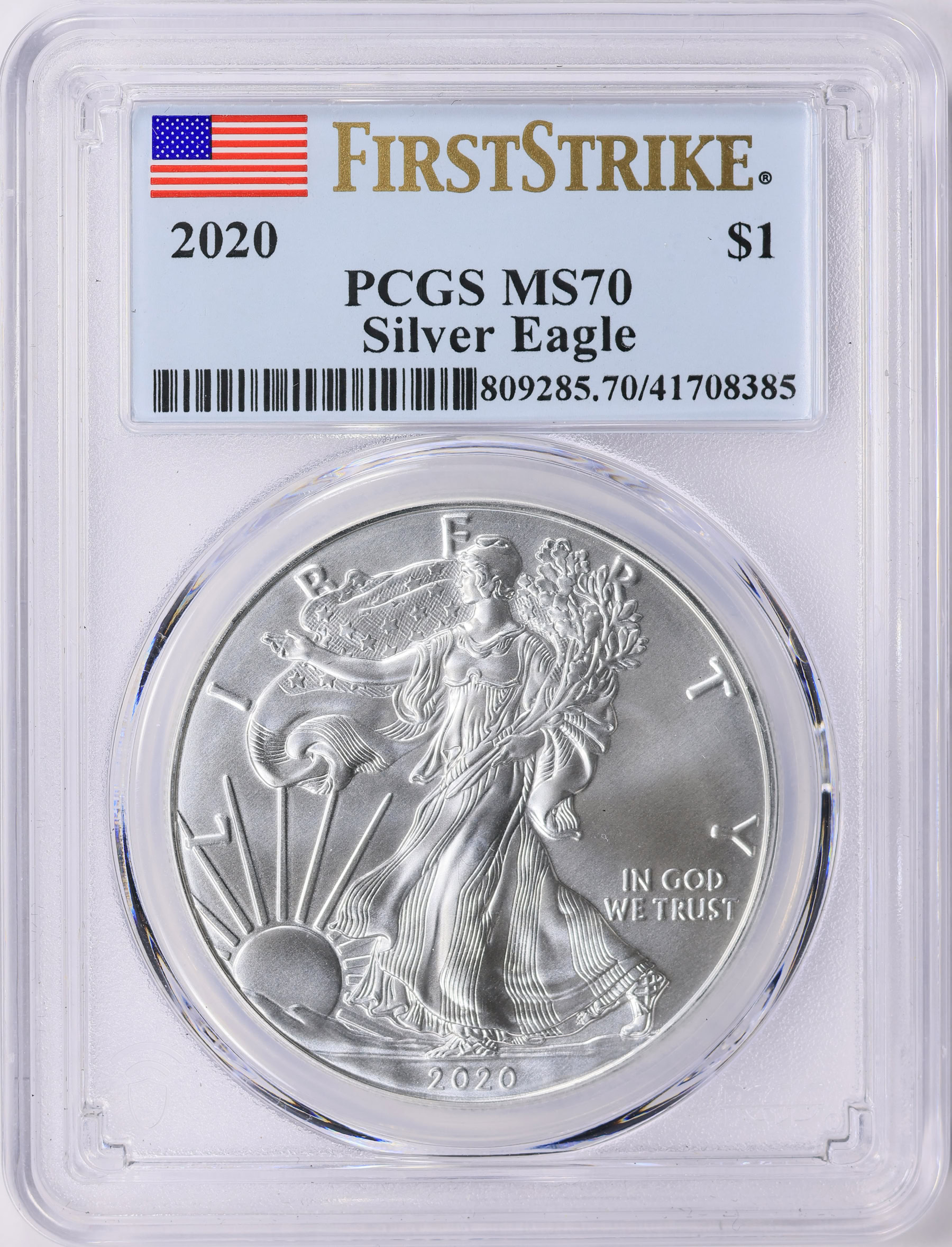 2020 $1 Silver Eagle First Strike PCGS MS-70 (Item 1794709 ...