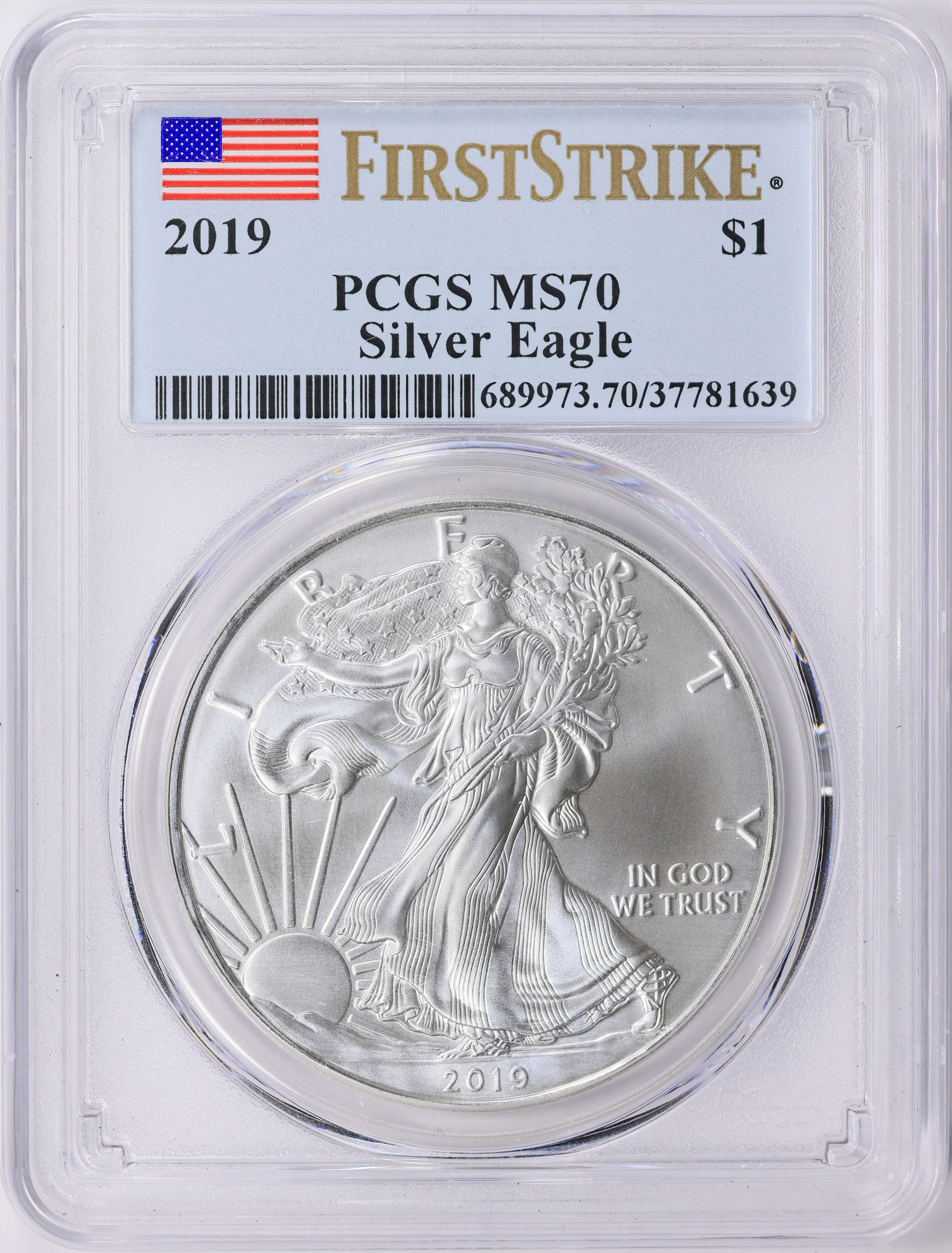 2019 $1 Silver Eagle First Strike PCGS MS-70 (Item 1794721 ...