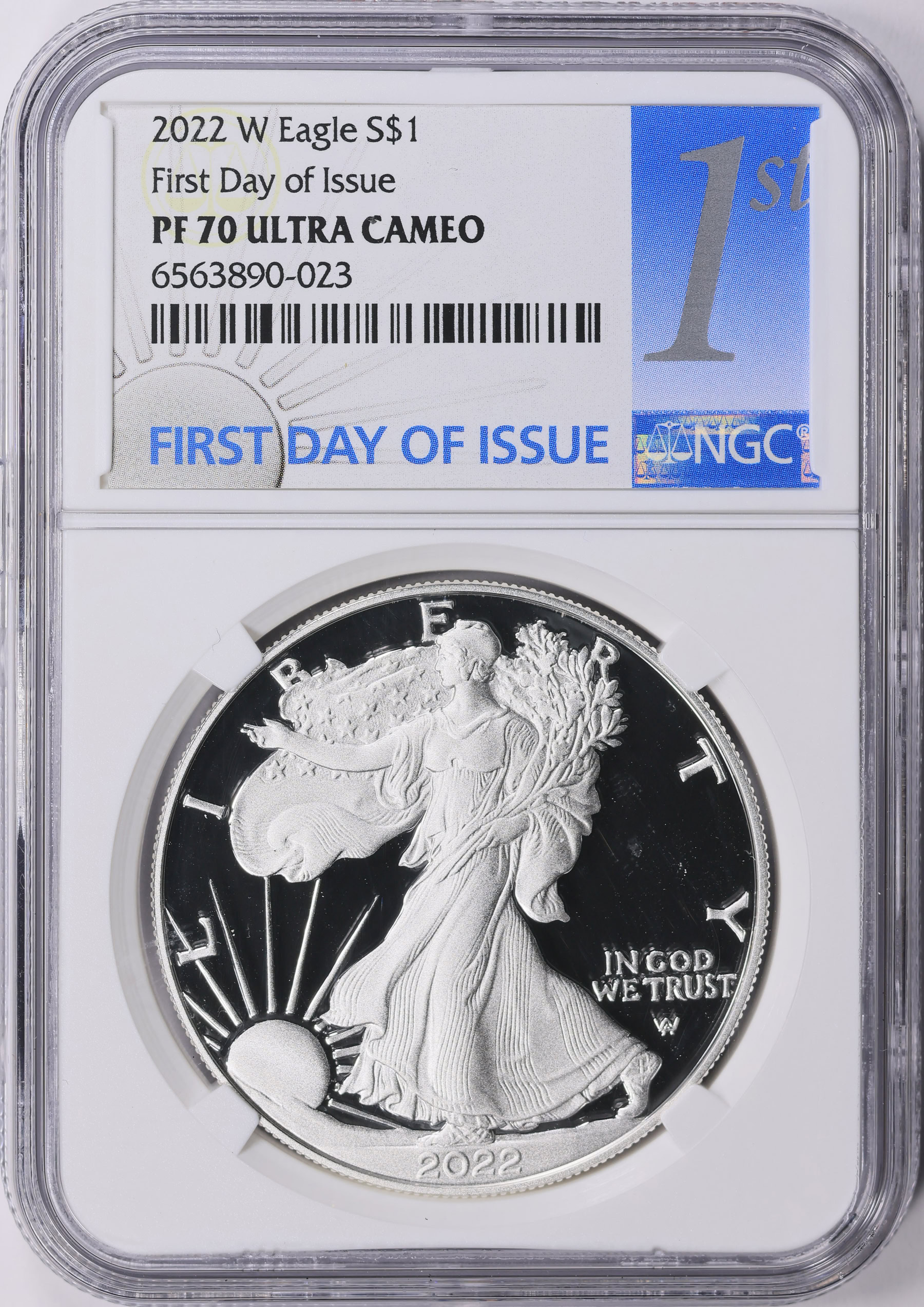 2022-W $1 Silver Eagle First Day of Issue NGC Proof-70 UC (Item 1794730) | GreatCollections Coin ...