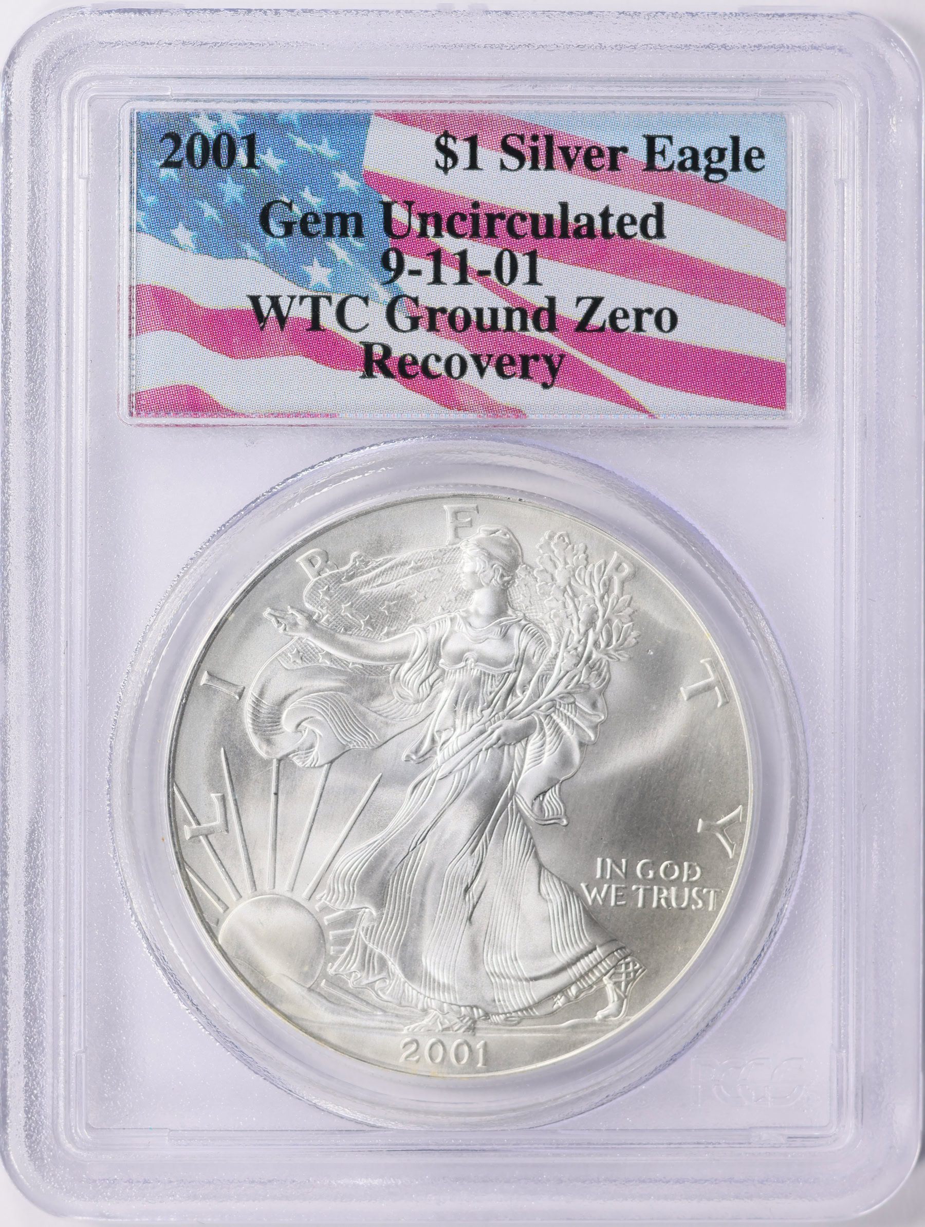 2001 $1 Silver Eagle WTC Ground Zero Recovery NGC Gem Uncirculated ...