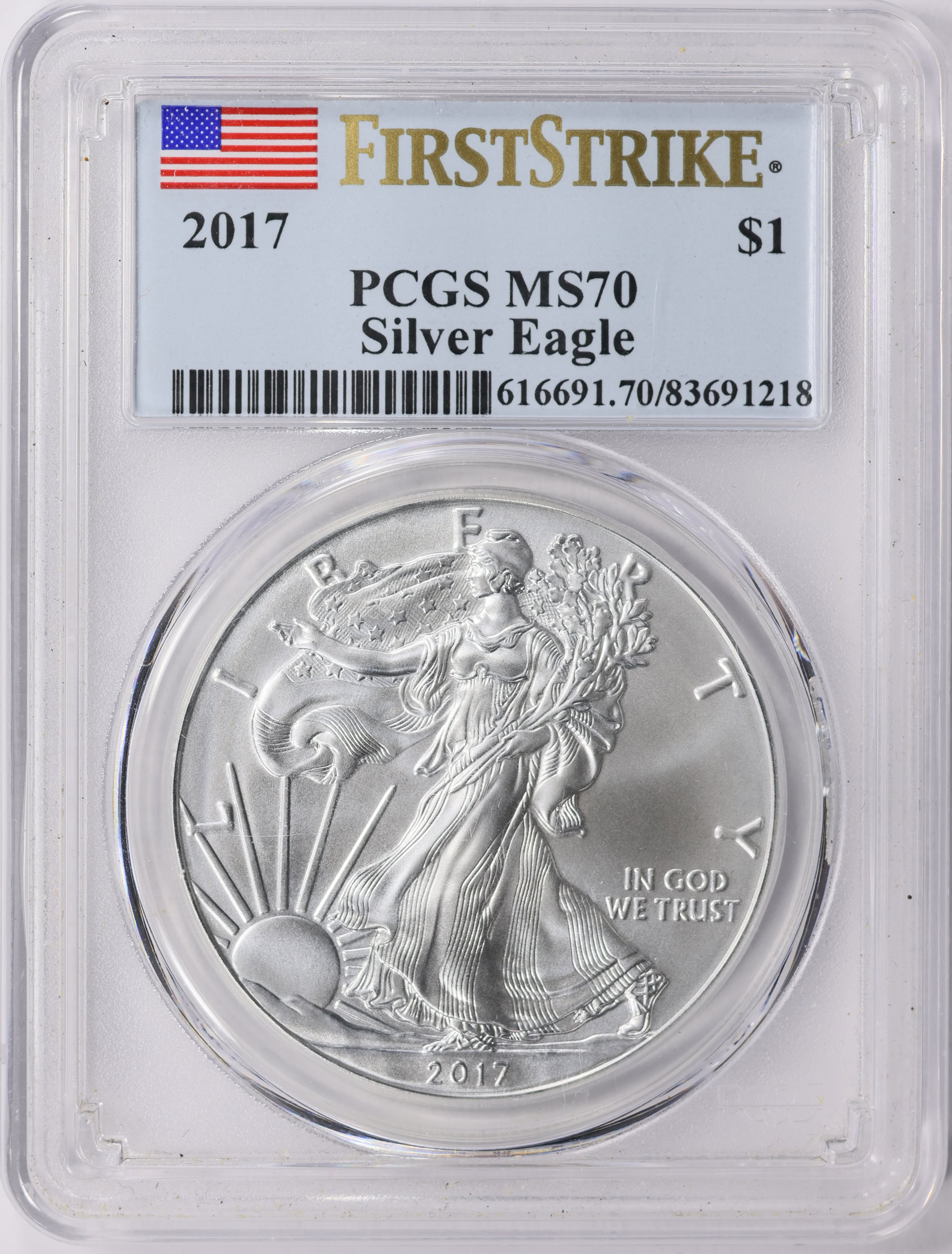 2017 $1 Silver Eagle First Strike PCGS MS-70 (Item 1794747 ...