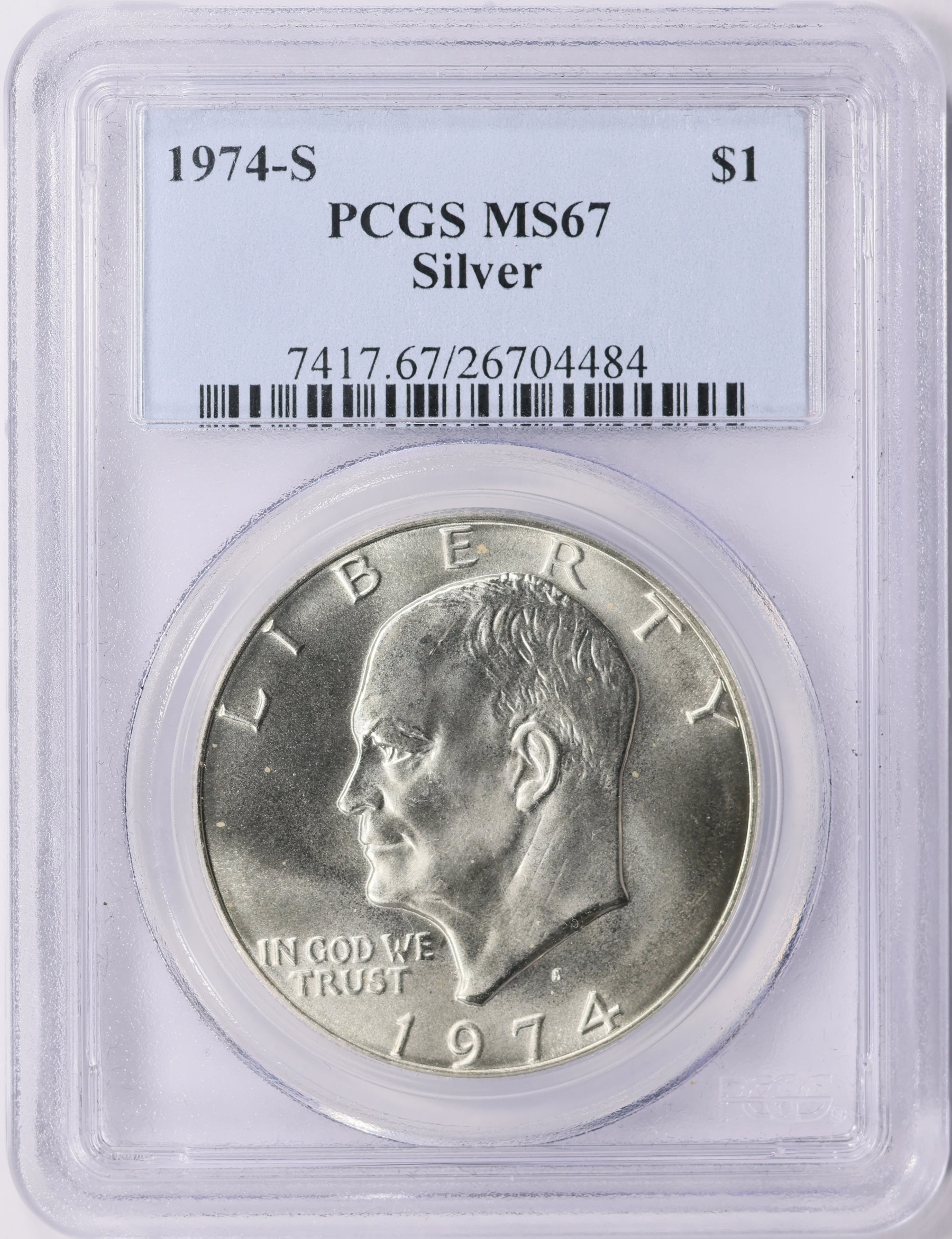 1974-S Eisenhower Dollar Silver PCGS MS-67 (Item 1794757) | GreatCollections Coin Auctions