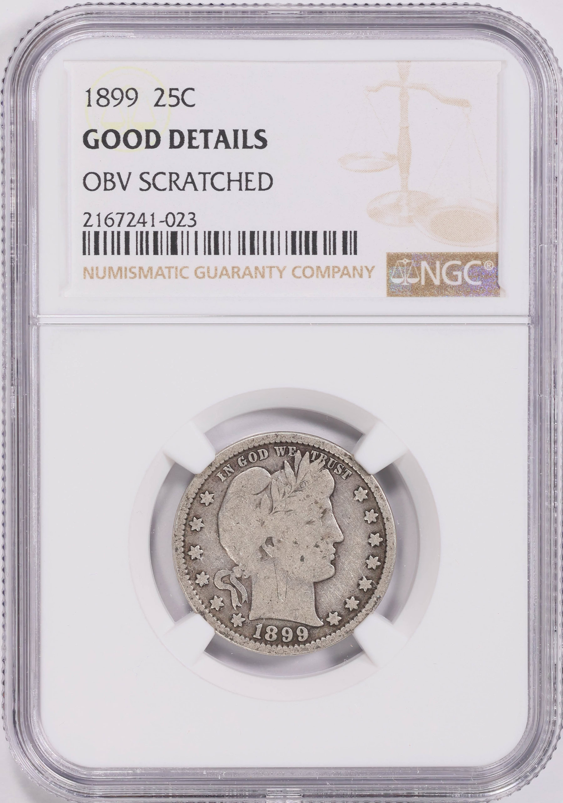 1899 Barber Quarter NGC Good Details (Item 1794837) | GreatCollections ...