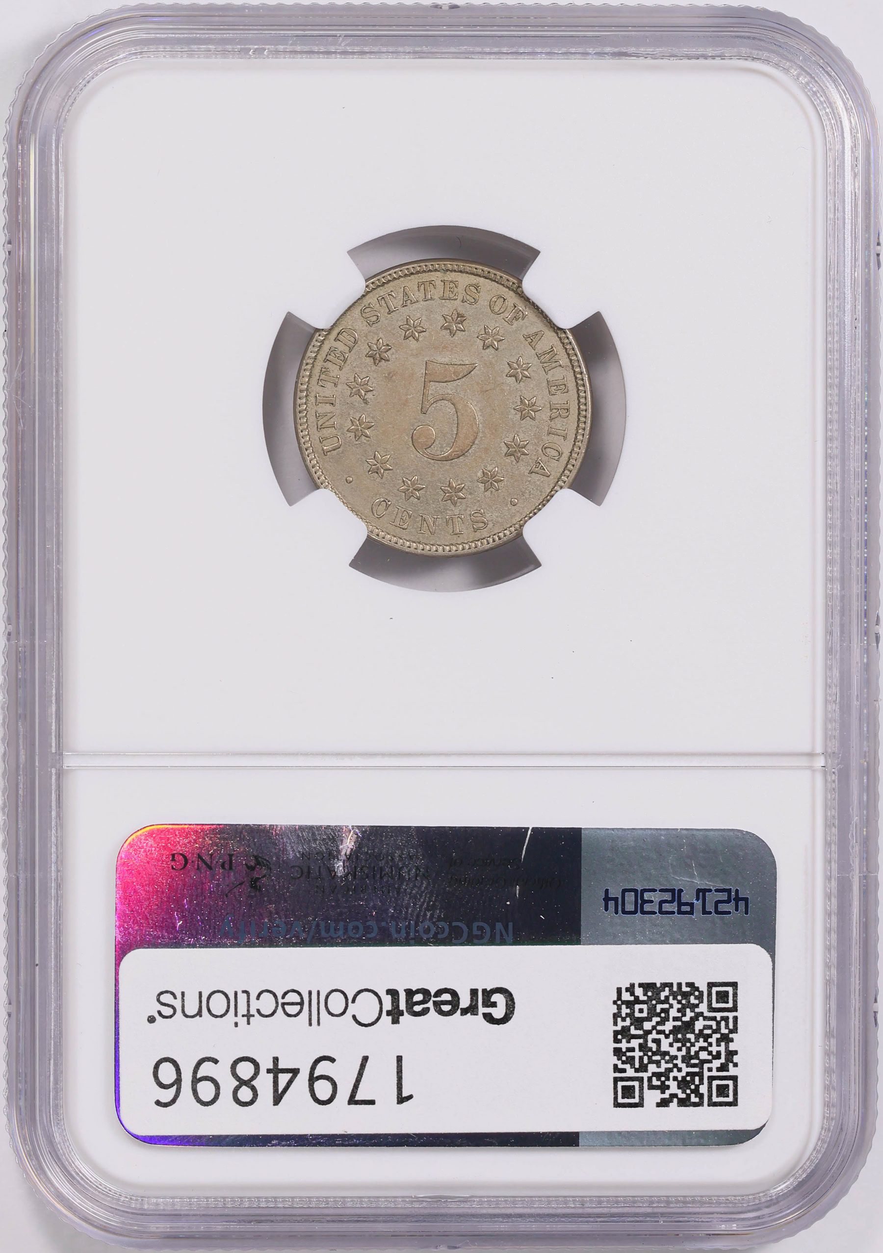 1882 Shield Nickel NGC MS-62 (Item 1794896) | GreatCollections Coin ...