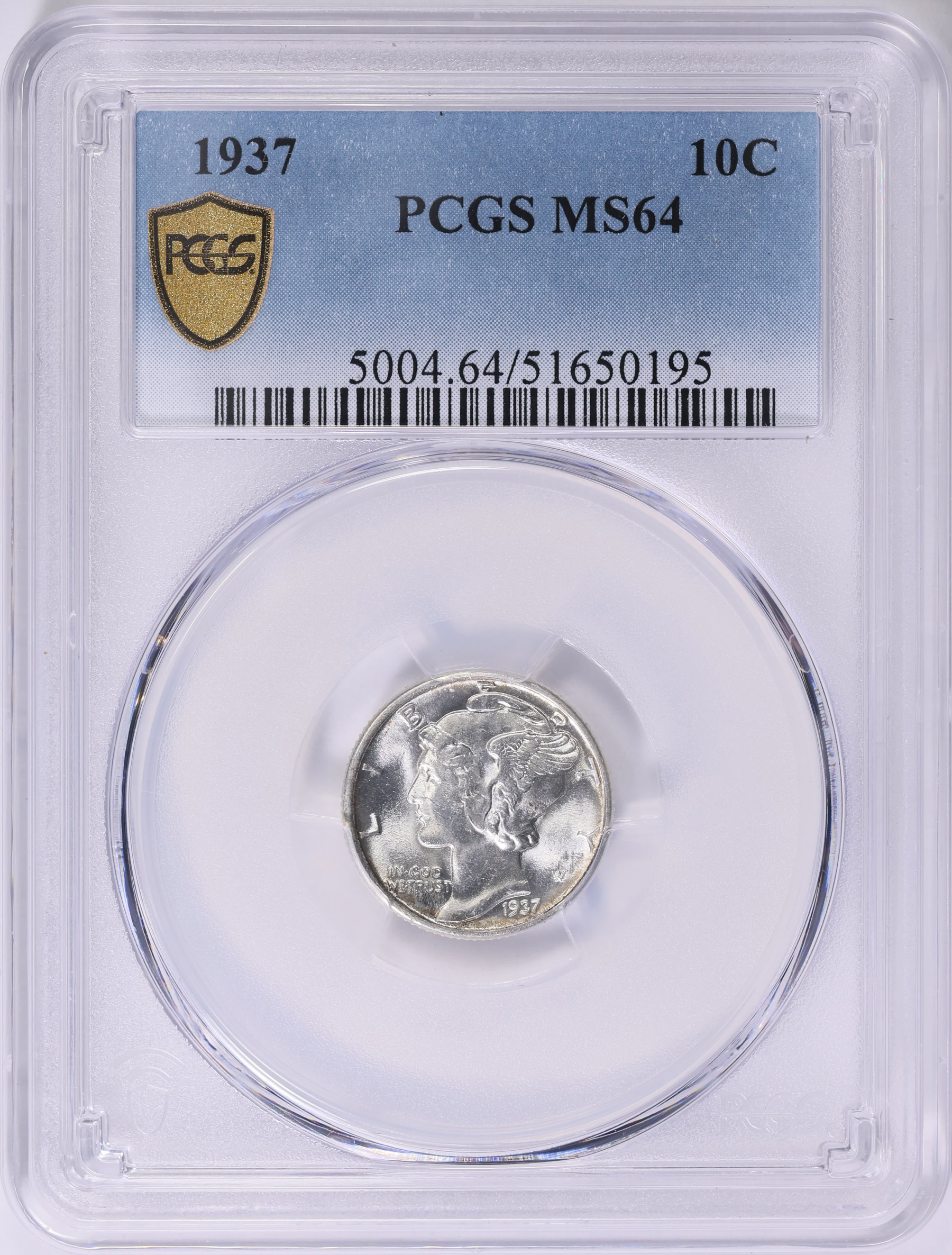 1937 Mercury Dime PCGS MS-64 (Item 1794917) | GreatCollections Coin Auctions