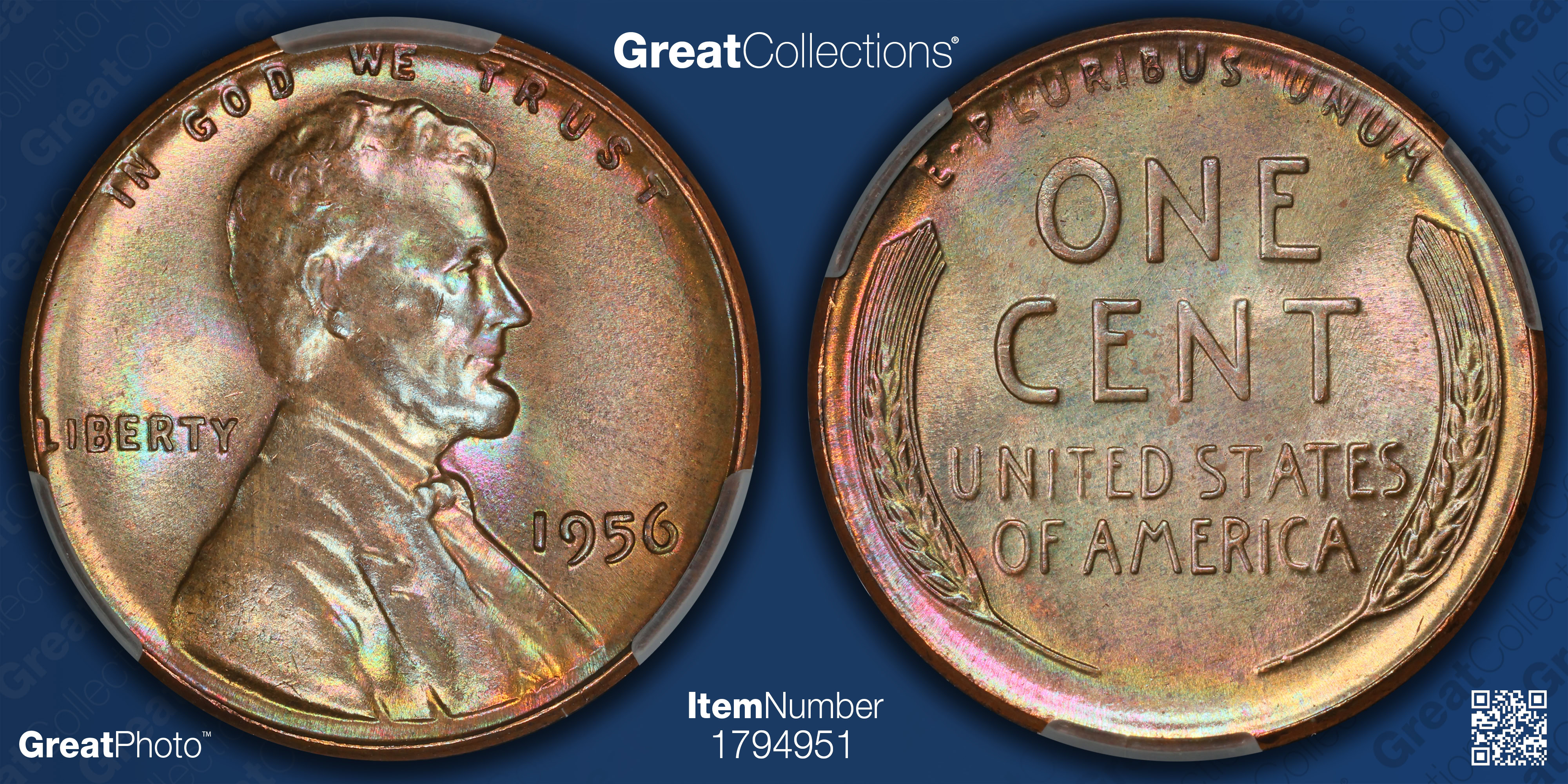 1956 Lincoln Cent CACG MS-66 BN (Toned) (Item 1794951 ...