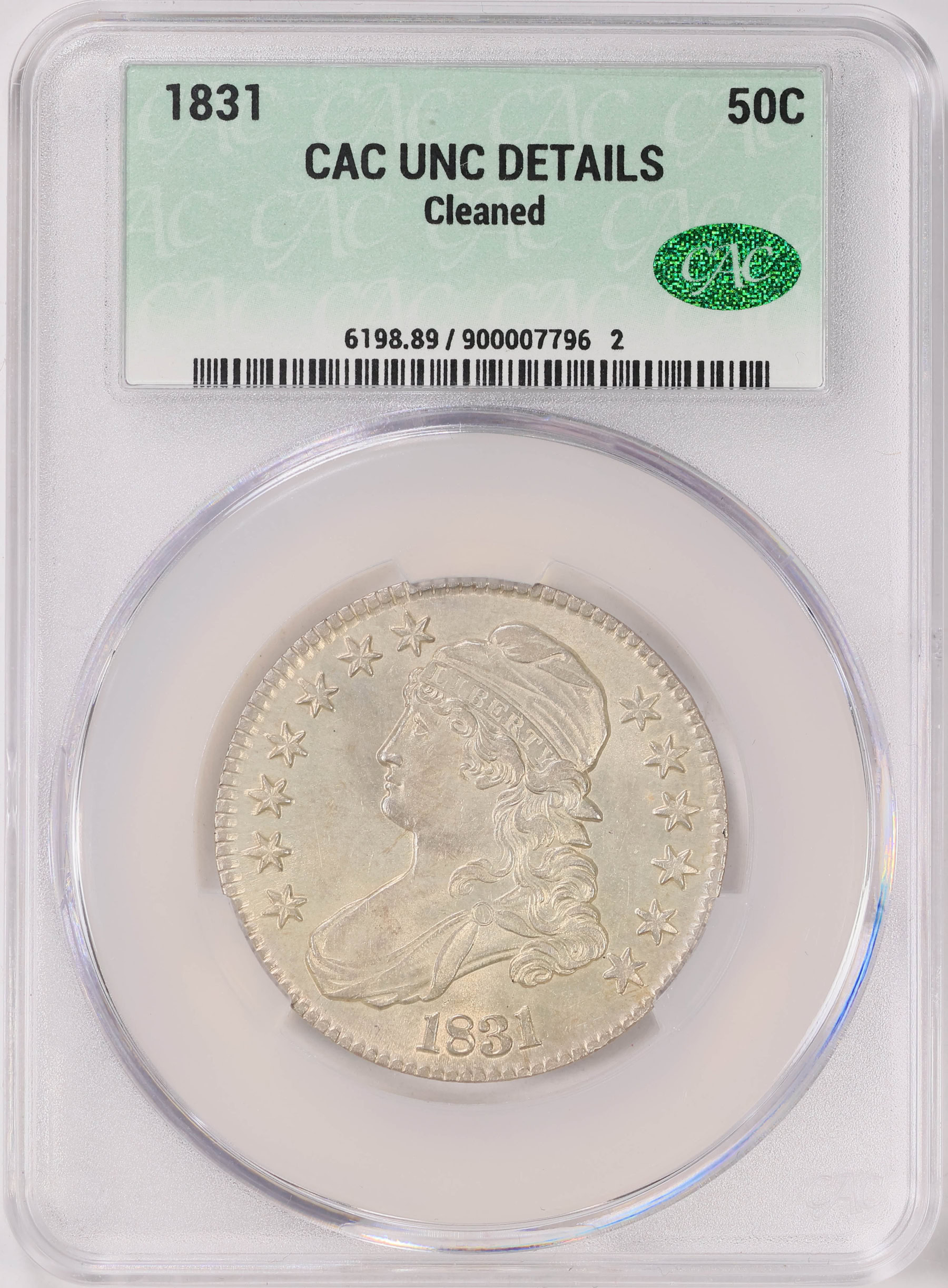 1831 Capped Bust Half Dollar CACG Unc Details (Item 1794967 ...