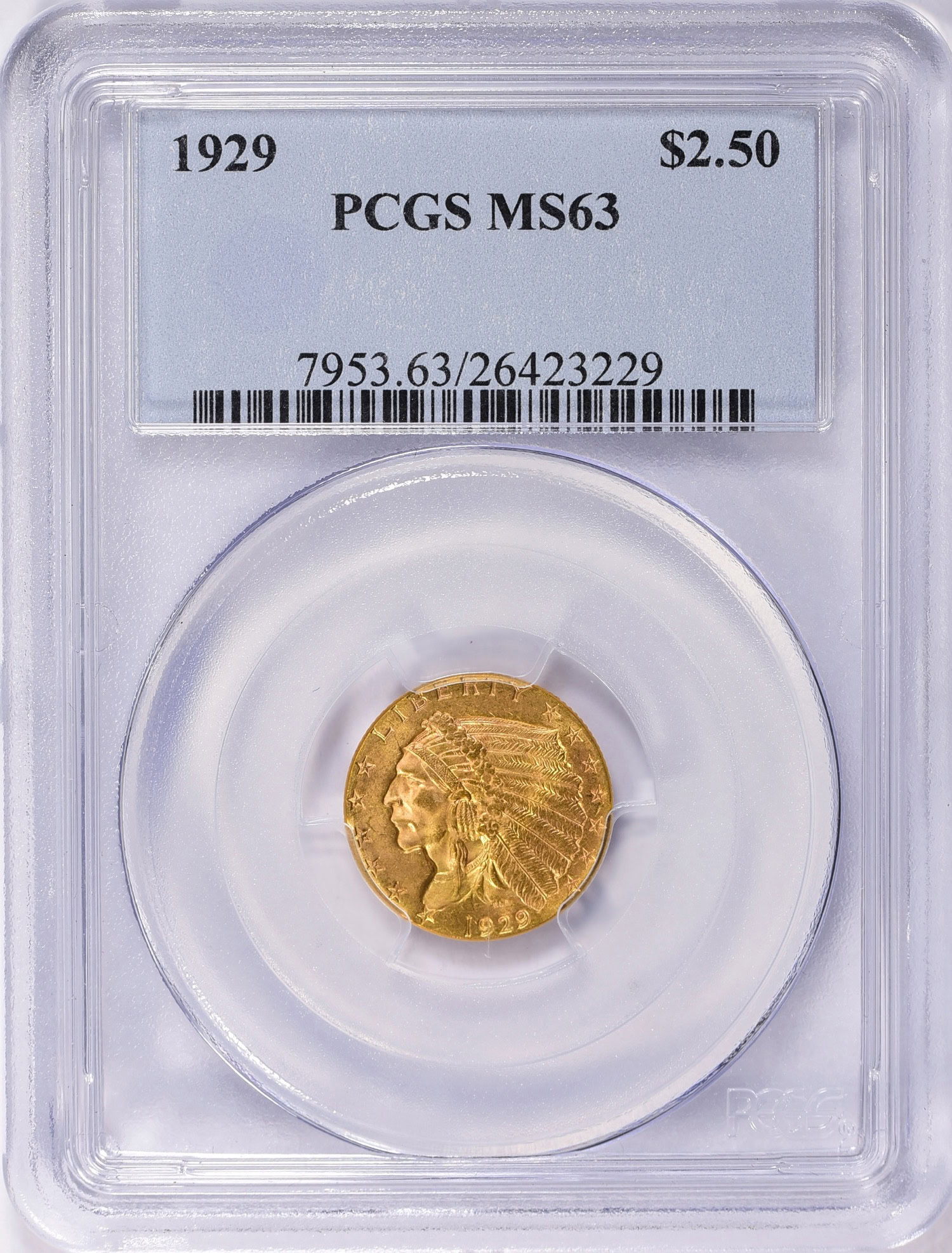 1929 Indian Gold Quarter Eagle PCGS MS-63 (Item 1794988 ...