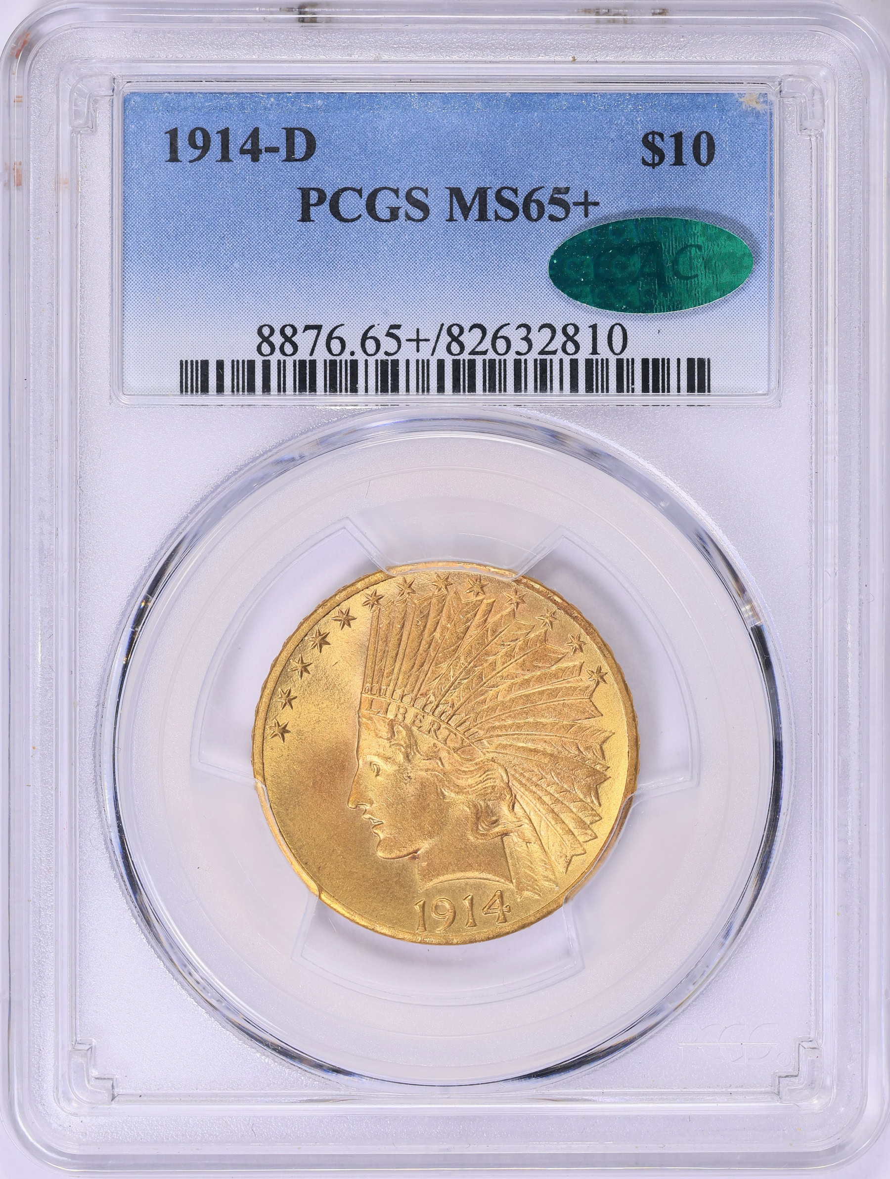 1914-D Indian Gold Eagle PCGS MS-65+ (CAC Green) (Item 1795004 ...