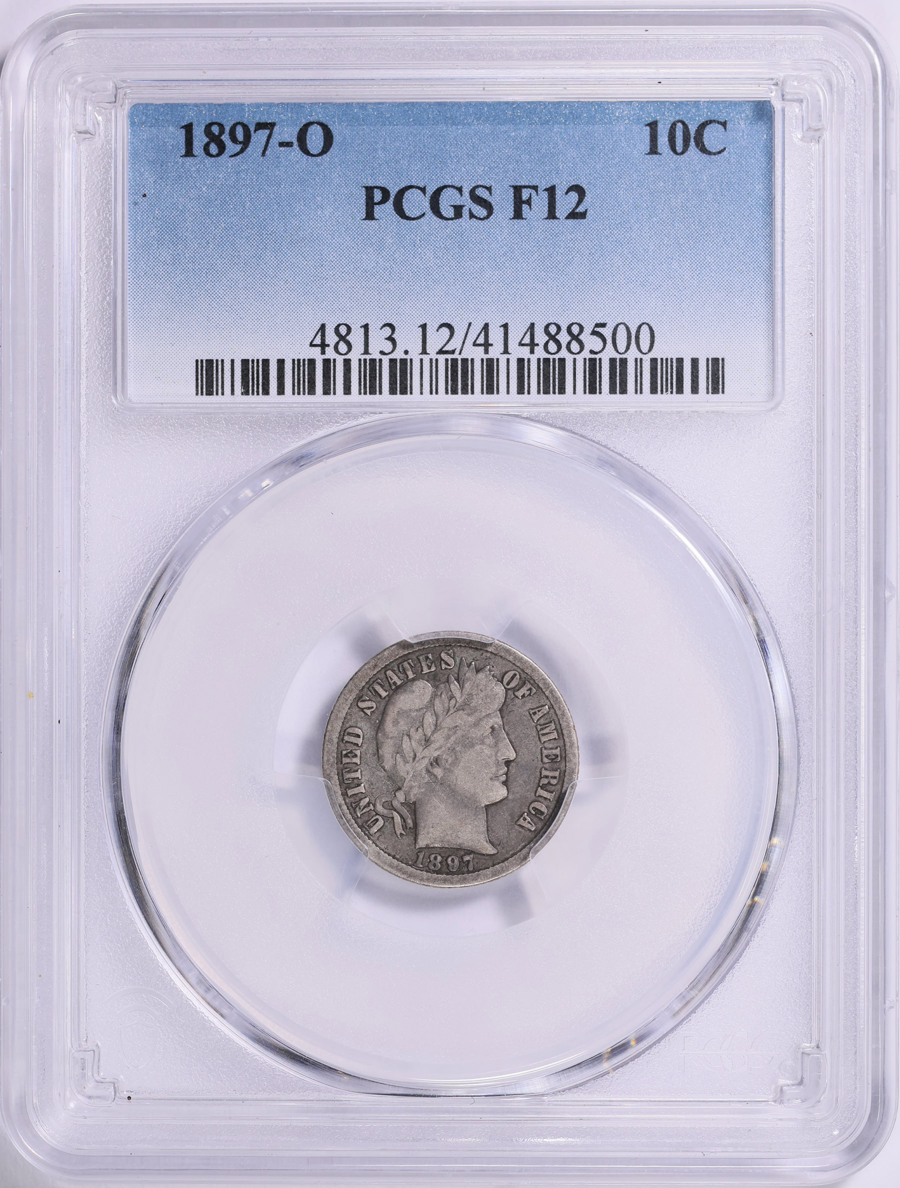 1897-O Barber Dime PCGS F-12 (Item 1795026) | GreatCollections Coin Auctions